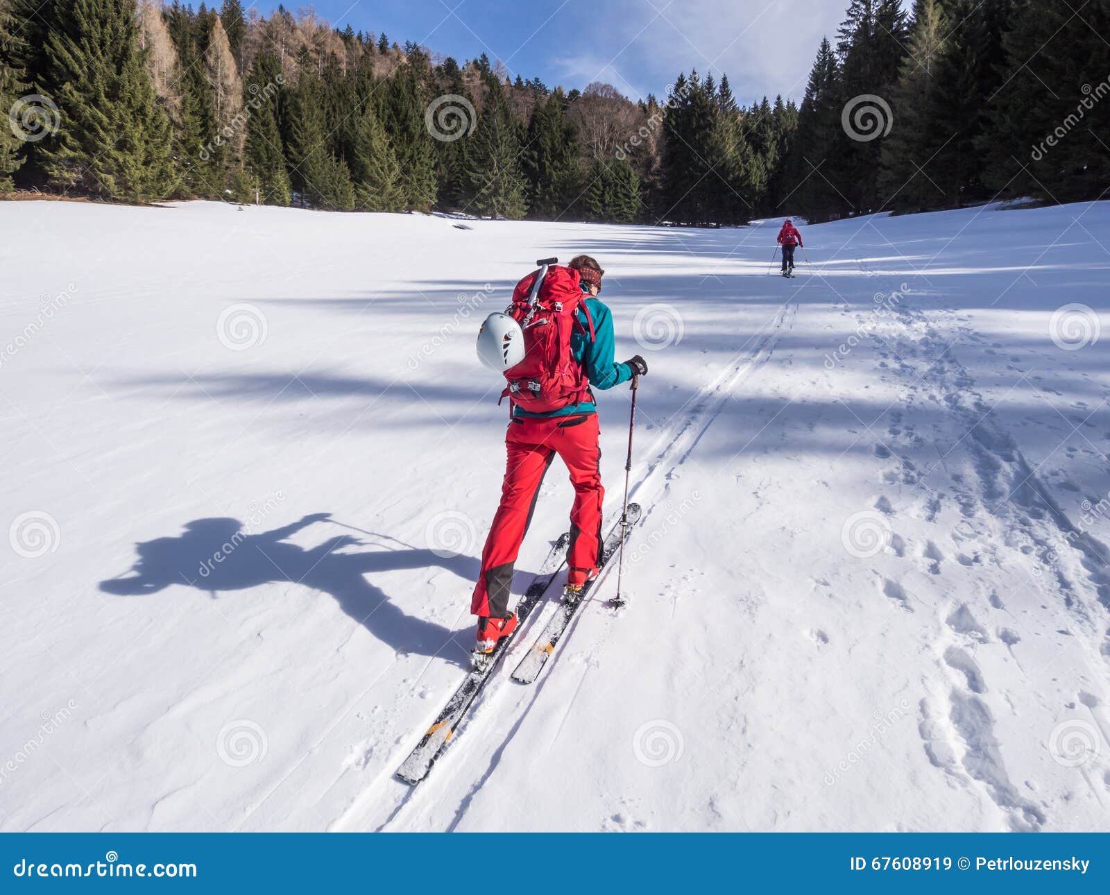Ski Touring Winter Activity Stock Image - Image of steep, girl: 67608919