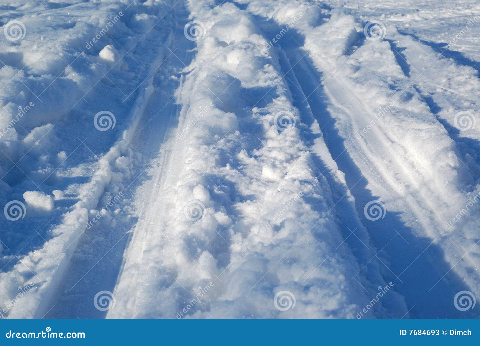 Ski track stock image. Image of line, fresh, snowy, snow - 7684693