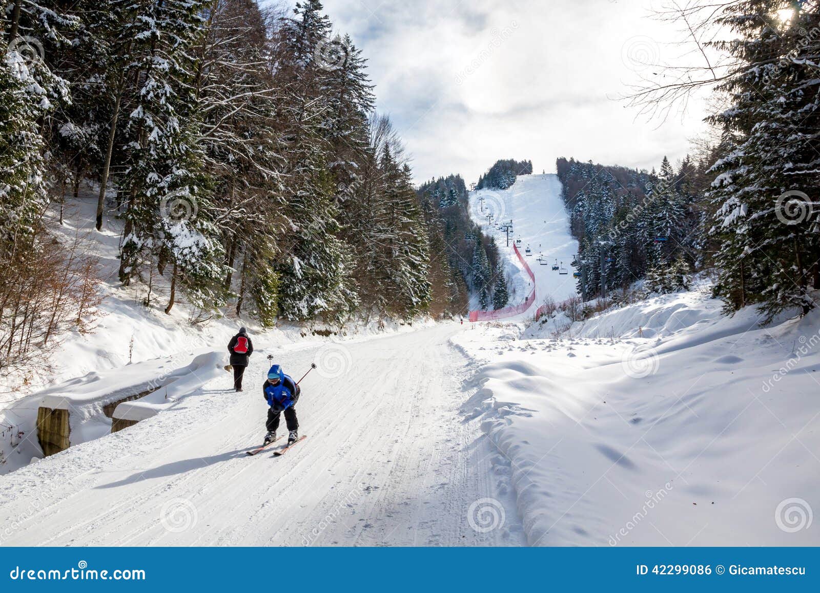 Ski track editorial photo. Image of downhill, equipment - 42299086