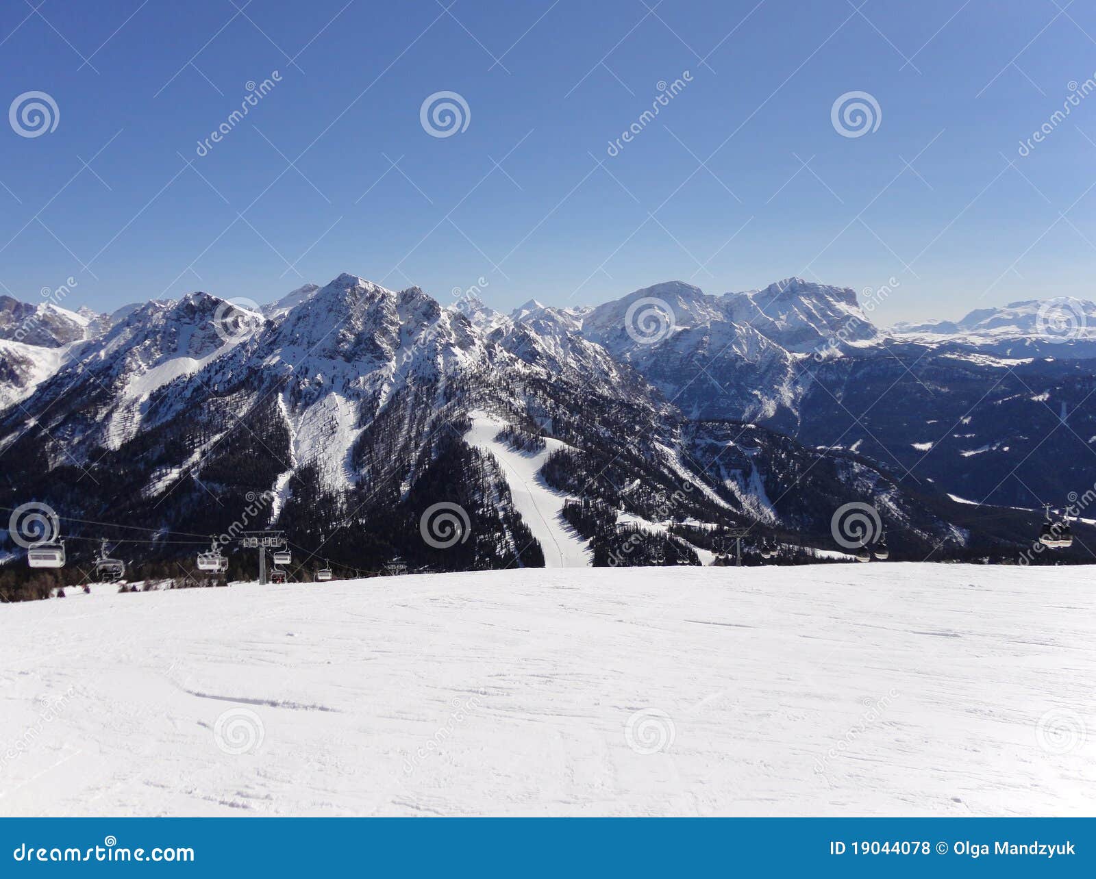 A Ski-track is in Mountains Stock Photo - Image of alpine, alps: 19044078
