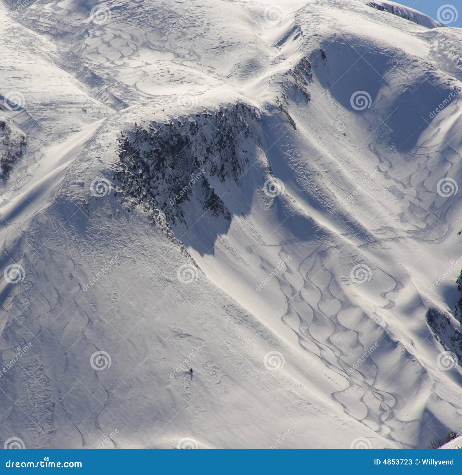 Ski tracks stock image. Image of crosscountry, snow, mountain - 4853723