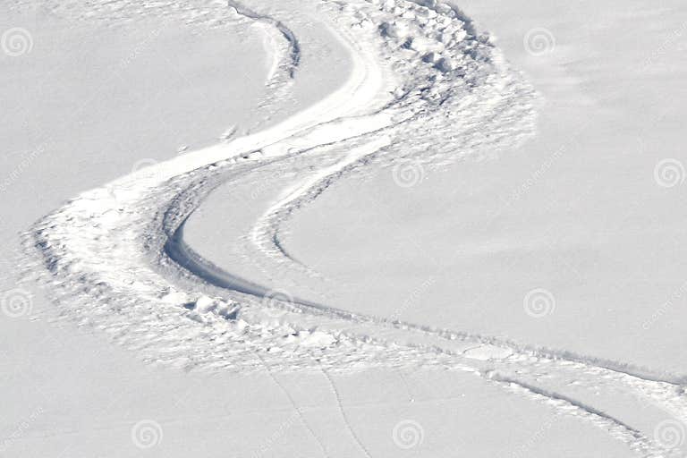 Ski tracks in the snow stock image. Image of traces, skiing - 5936889