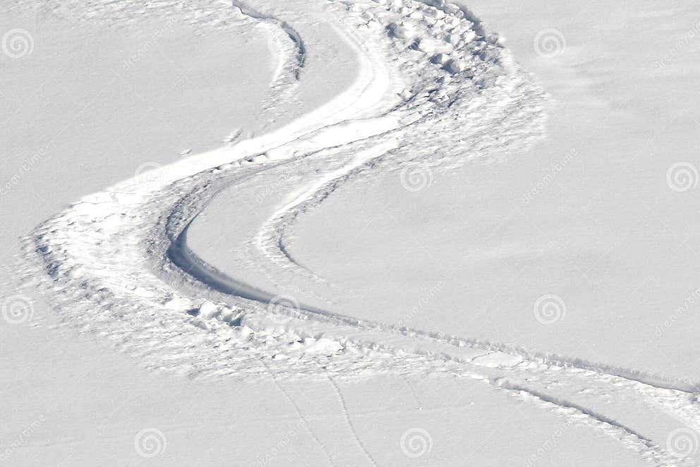 Ski tracks in the snow stock image. Image of traces, skiing - 5936889