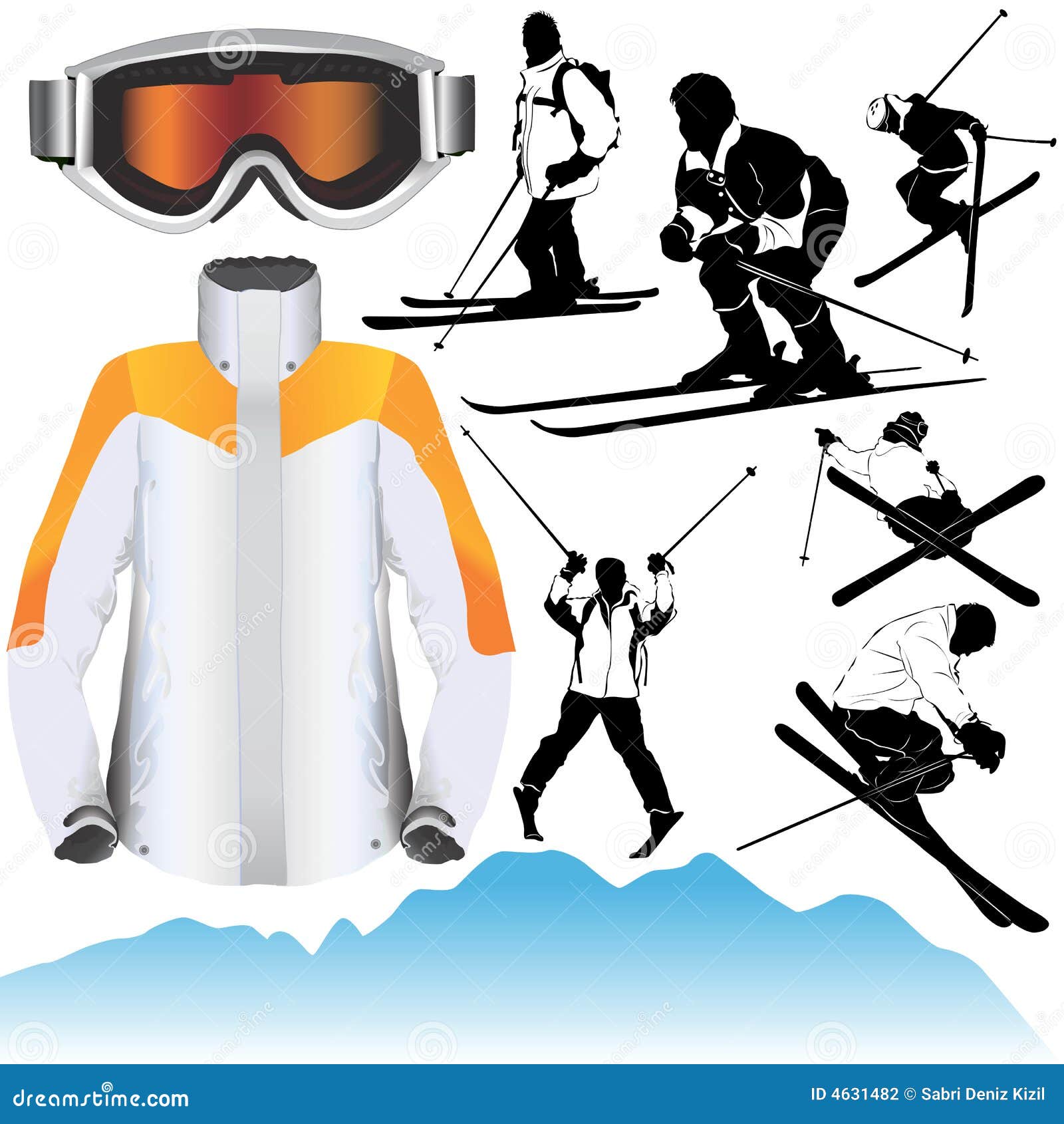 Ski vector stock vector. Illustration of glasses, travel - 4631482