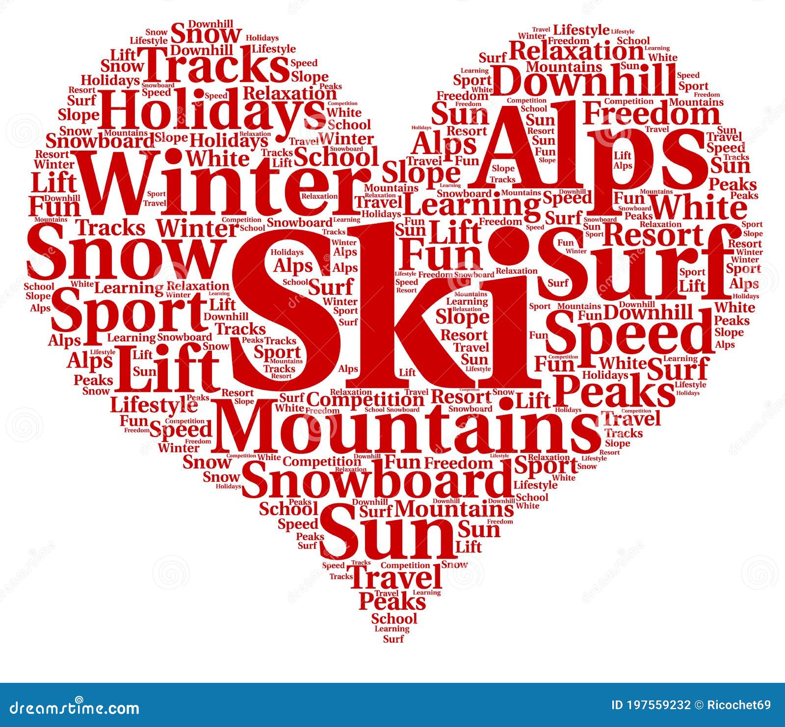 Ski word cloud concept stock illustration. Illustration of sports ...