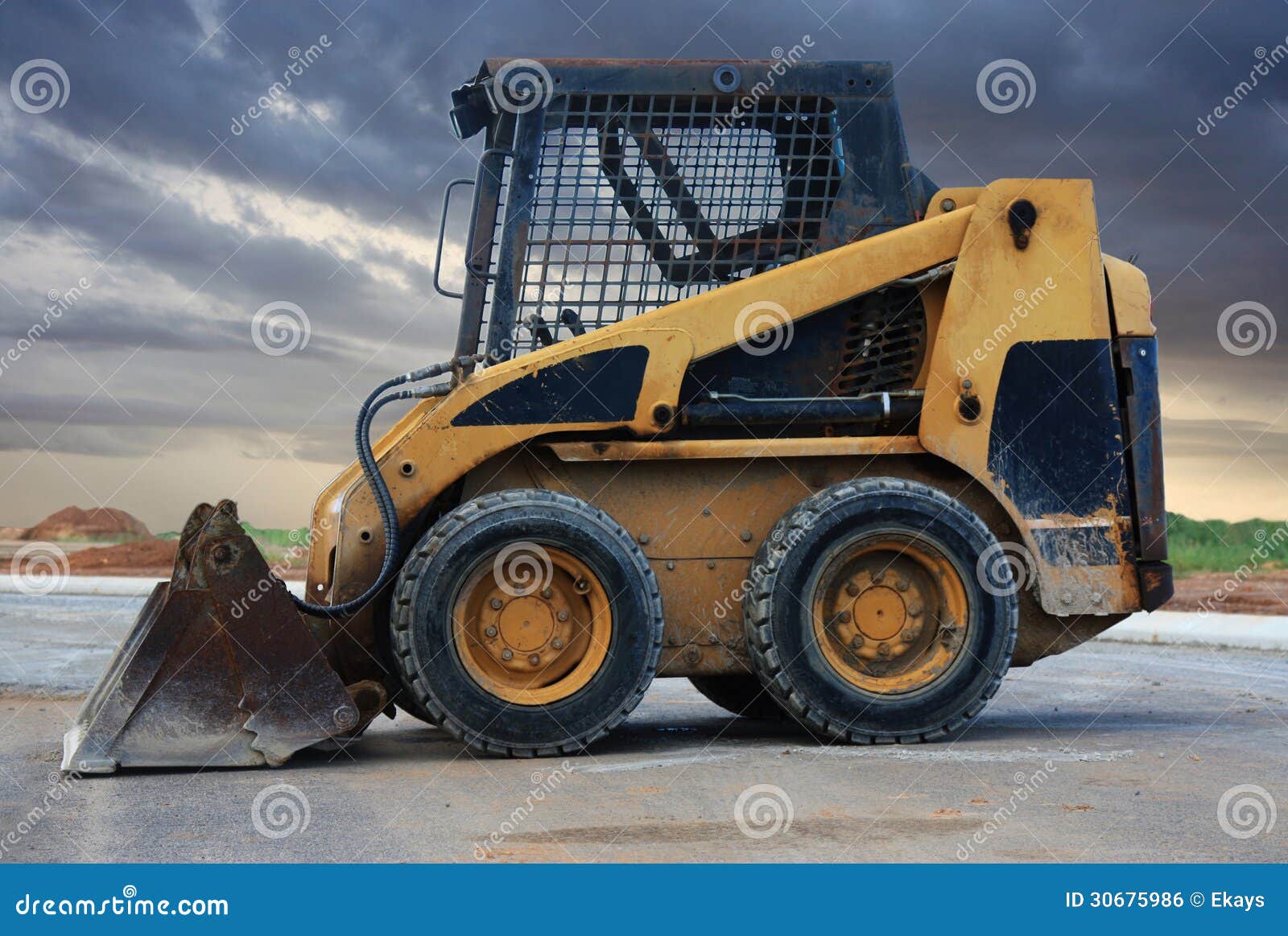 Skid loader stock photo. Image of road, machinery, excavator - 30675986