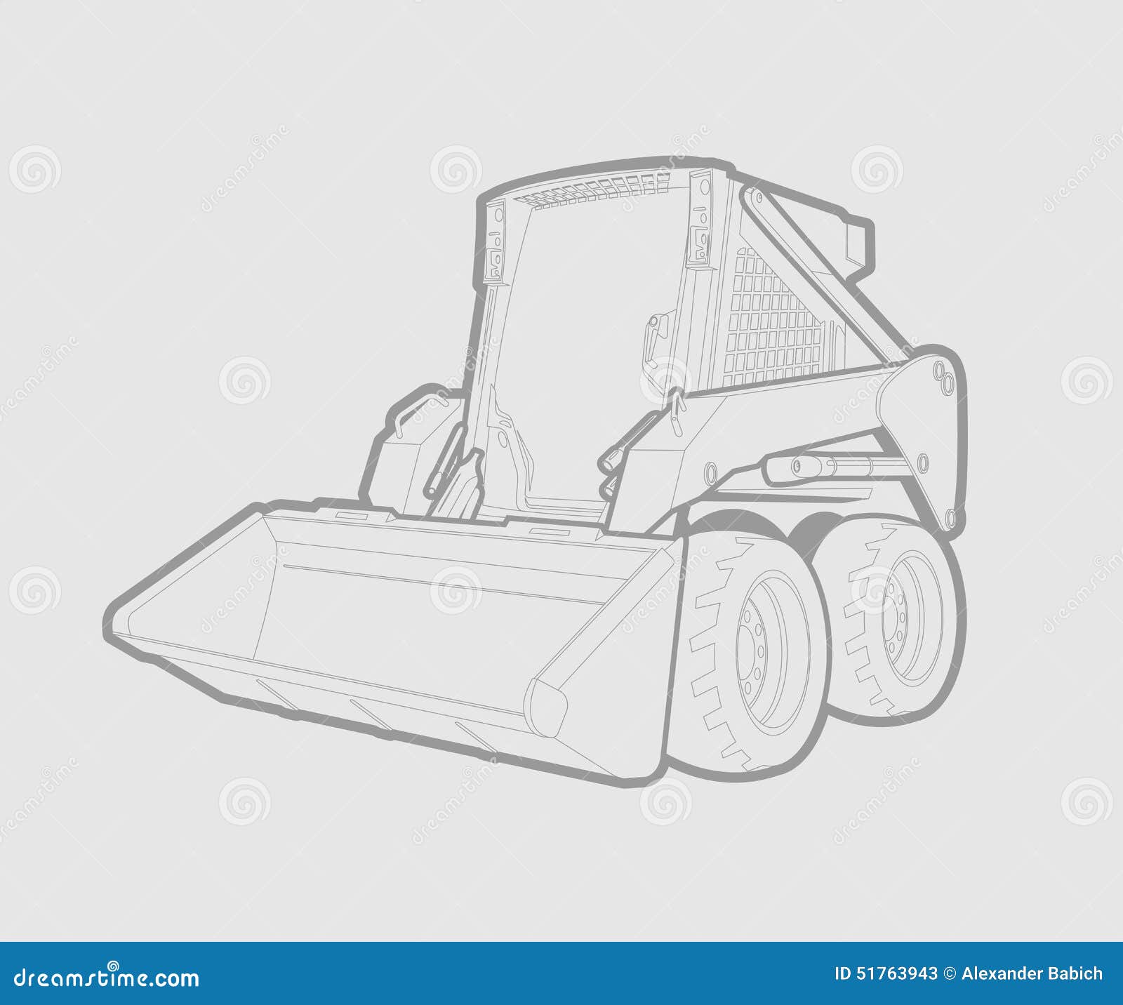 Skid loader stock vector. Illustration of bulldozer, power - 51763943