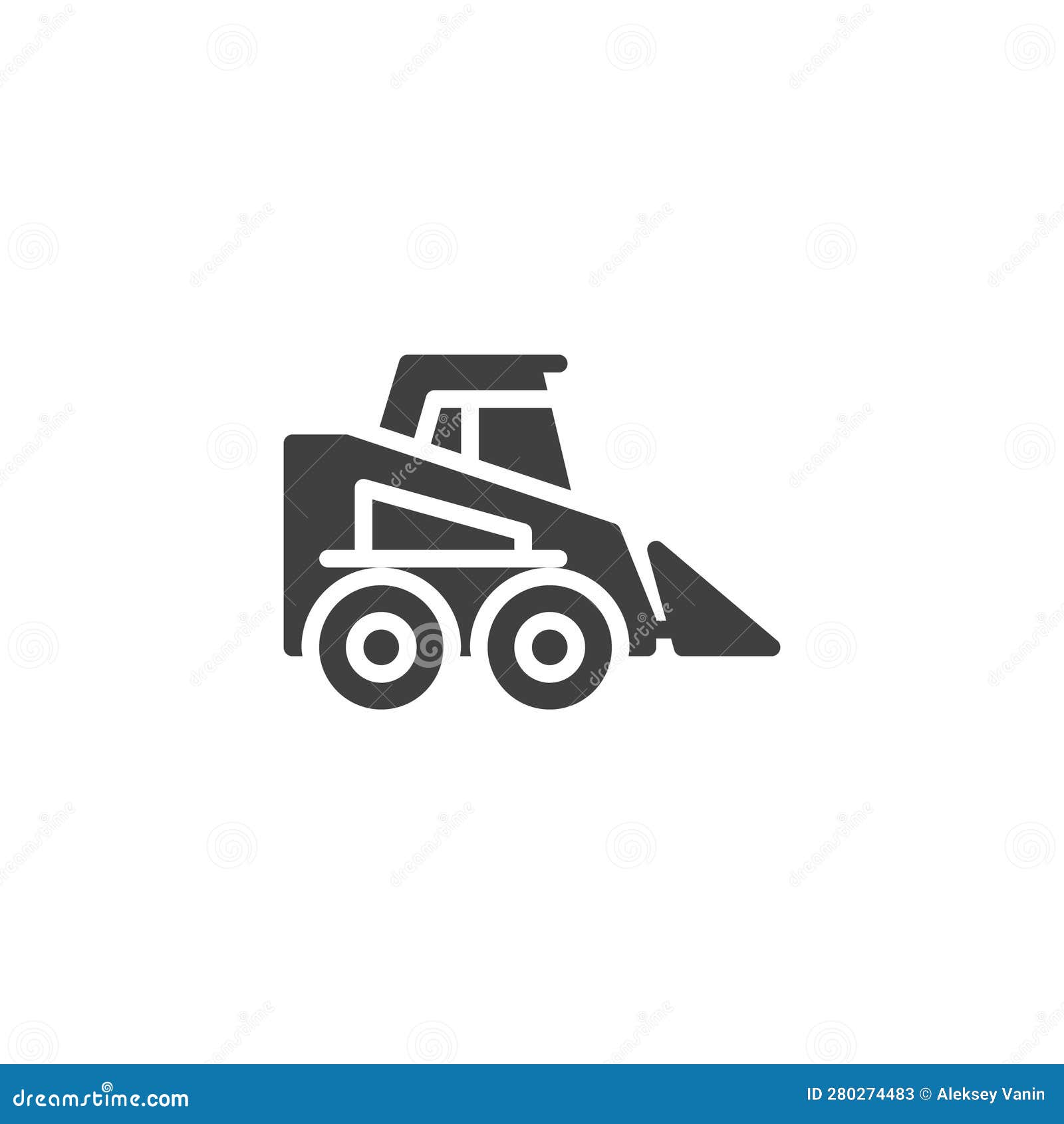 Skid loader vector icon stock vector. Illustration of transportation ...