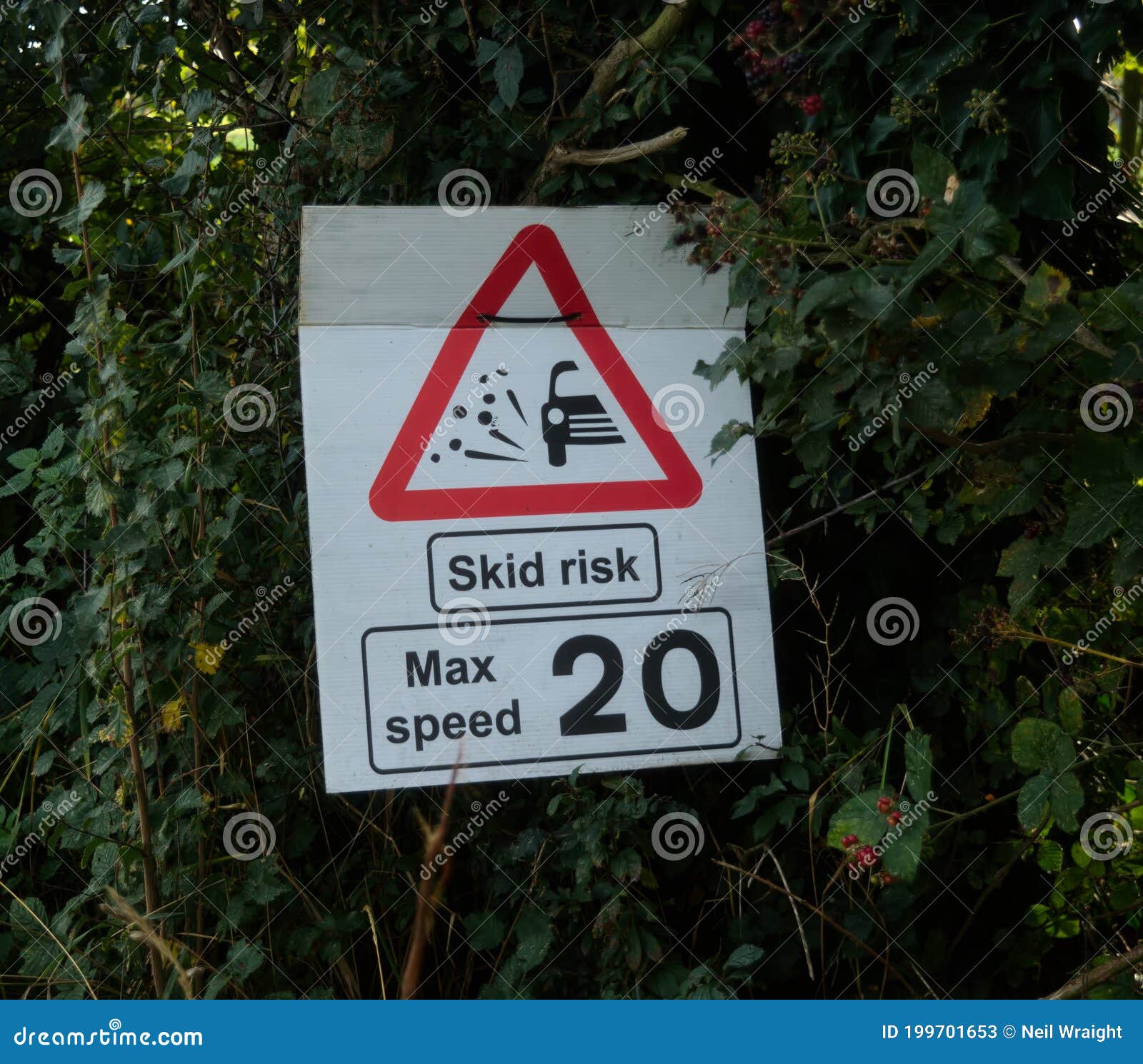 Skid Risk, warning sign stock image. Image of sign, speed - 199701653