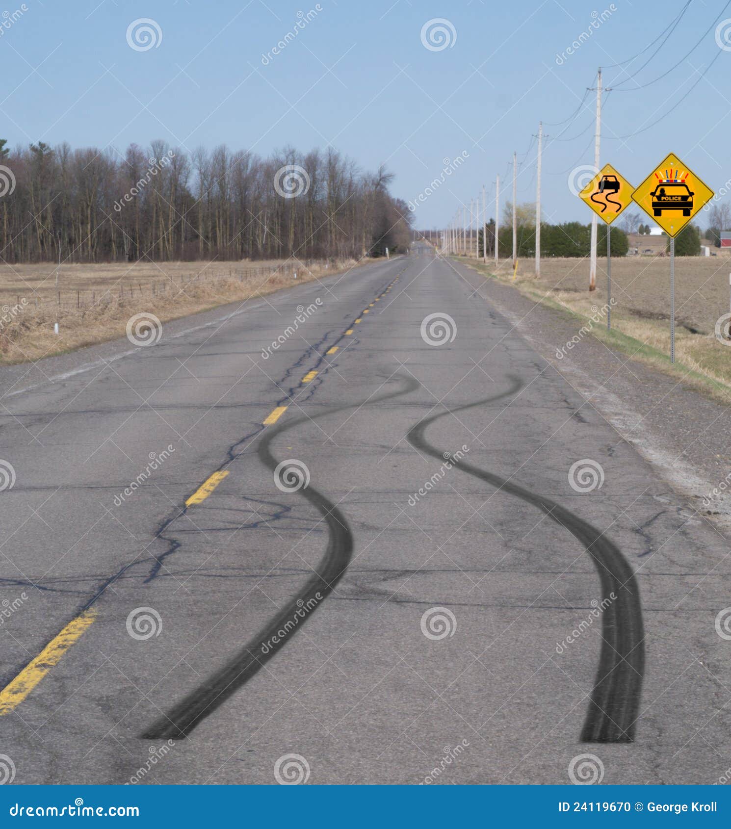 Skid Road Police Chase stock photo. Image of roadway - 24119670
