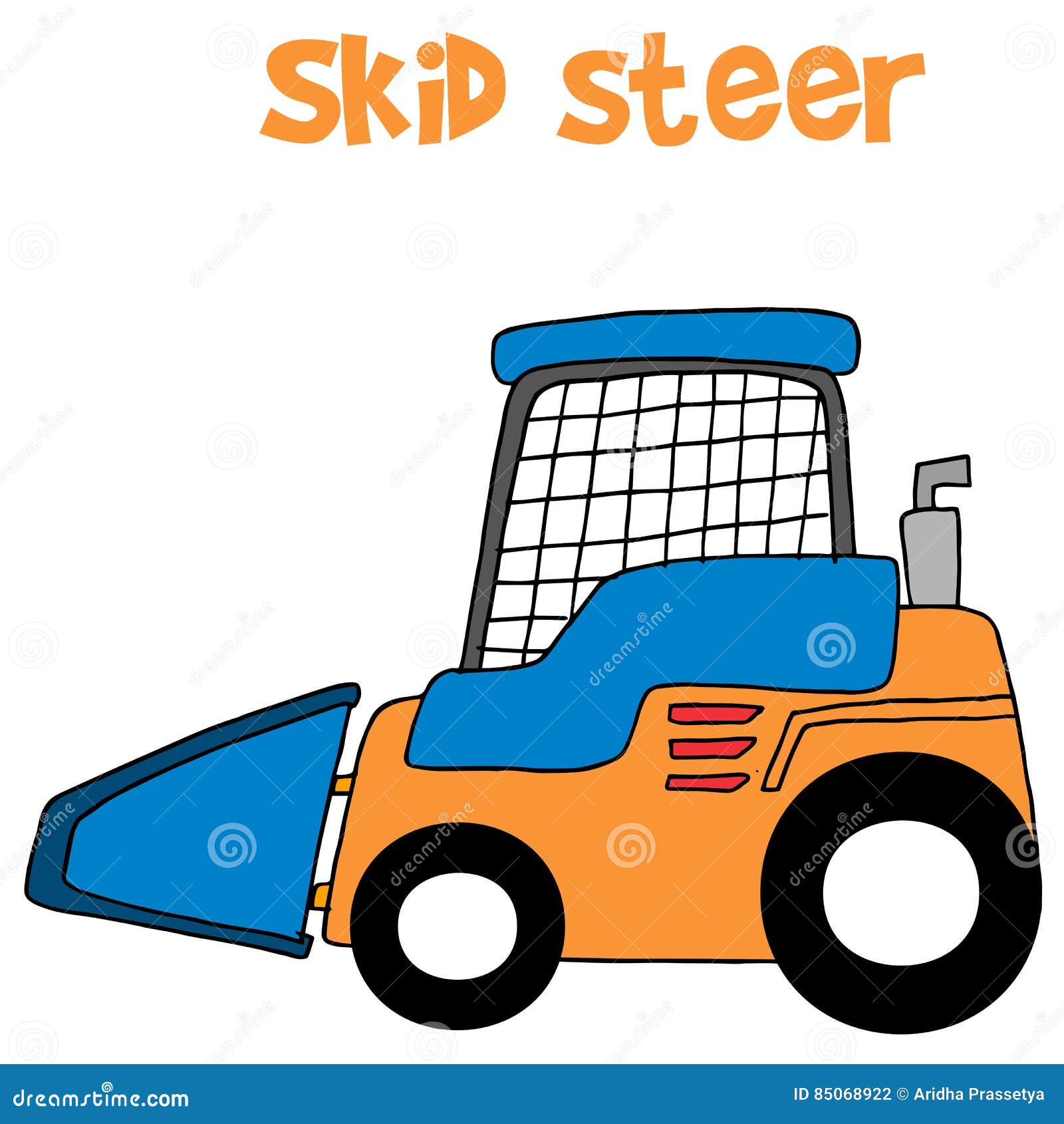 Skid Steer Cartoon Vector Art Stock Vector - Illustration of color ...