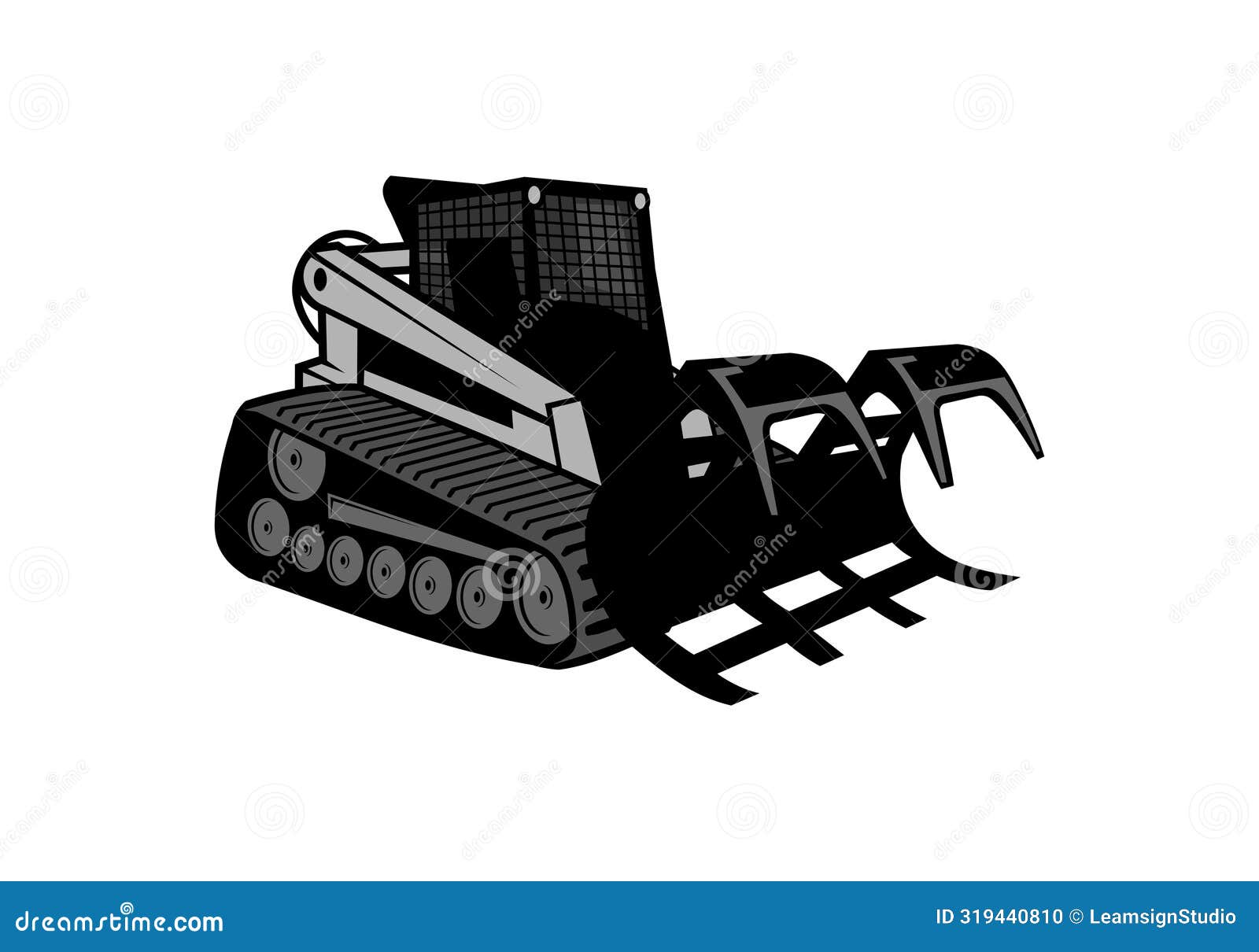 Skid Steer Grapple Design Illustration Stock Illustration ...