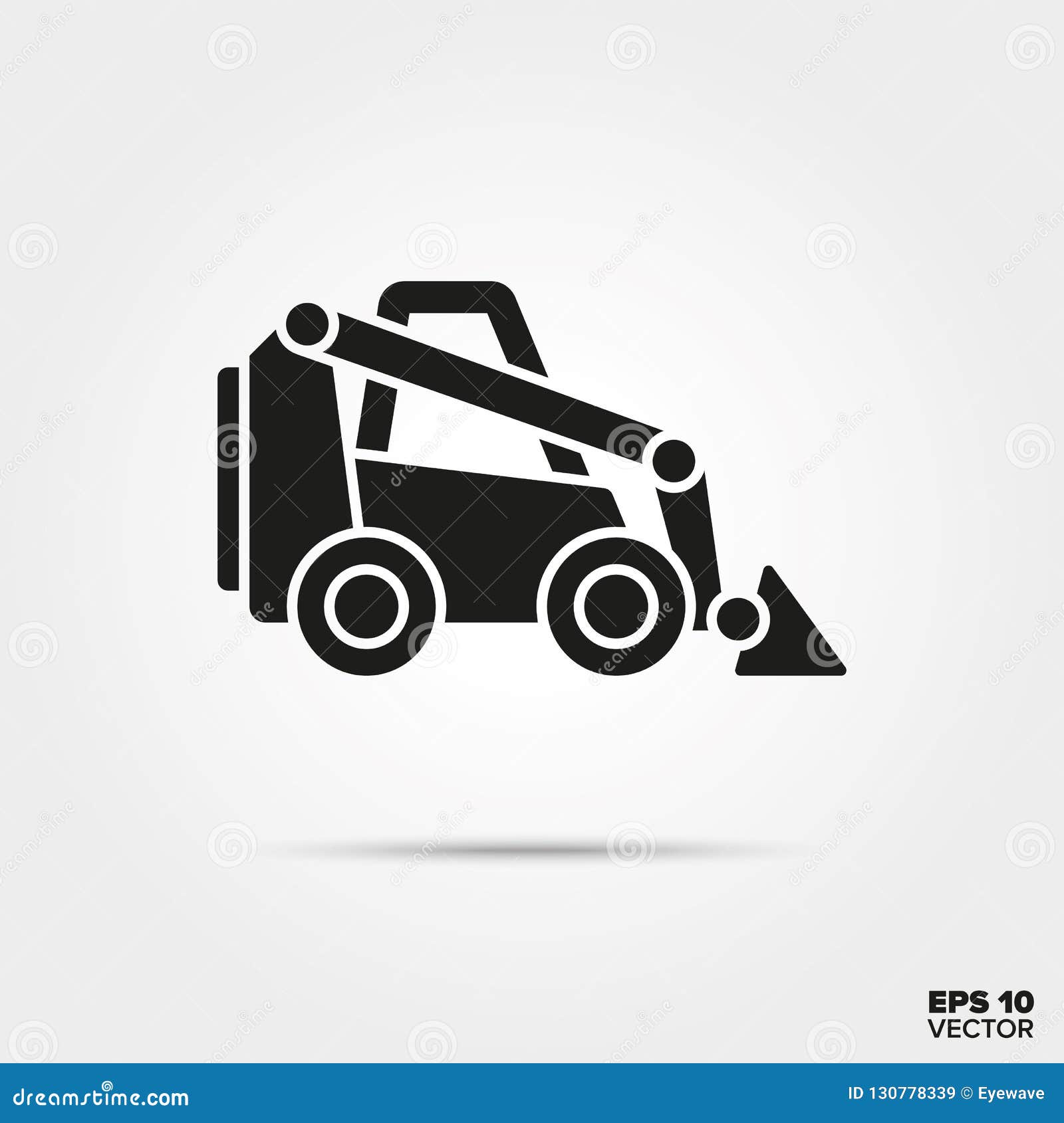 Skid loader vector icon stock vector. Illustration of design - 130778339