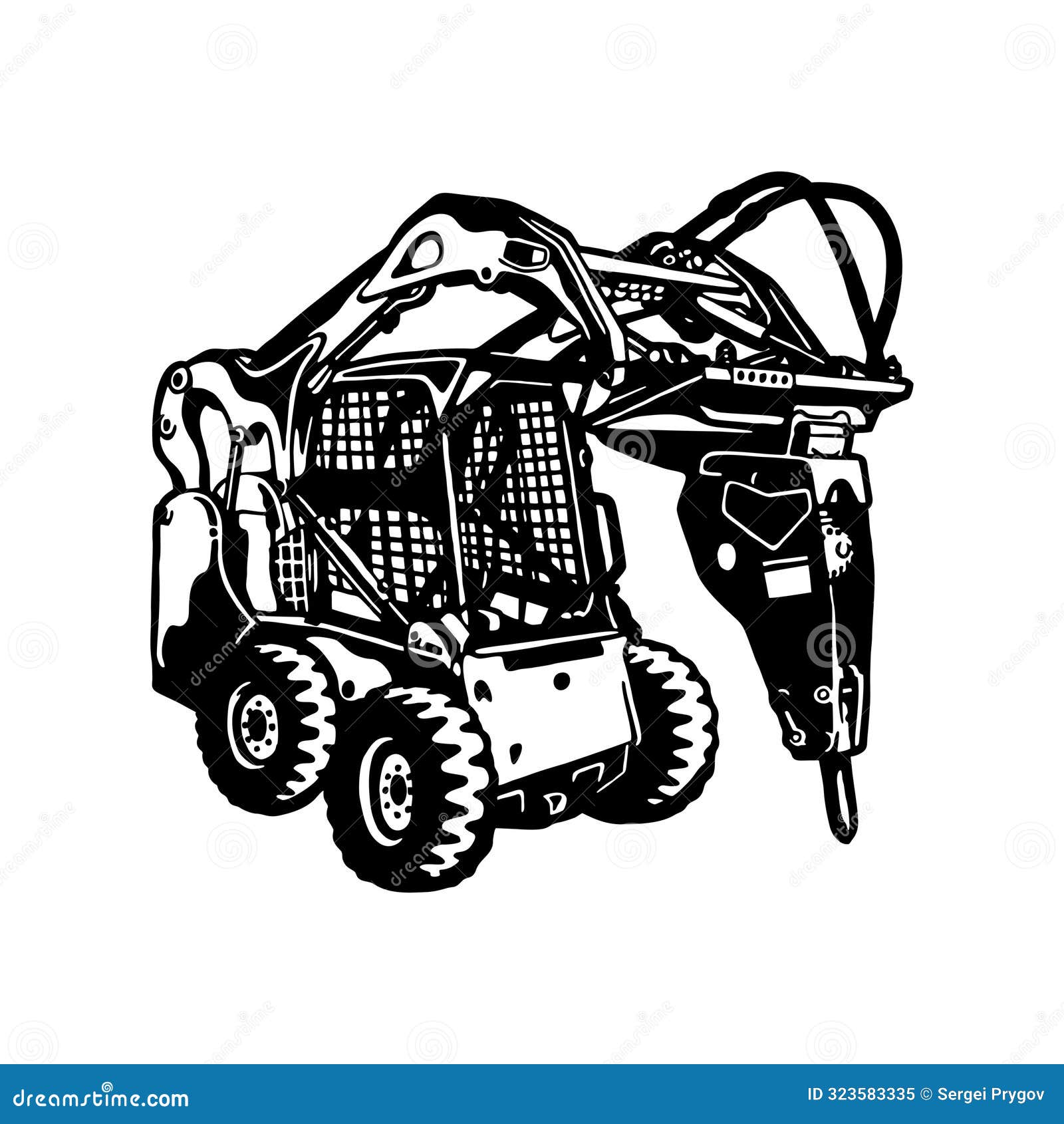 Skid Steer Loaders. Heavy Construction Machines Vector Illustration ...