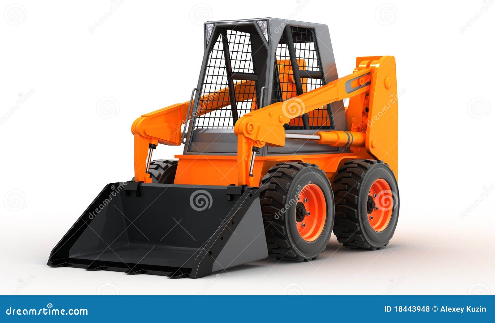 Skid Steer Loader. Heavy Construction Machine Cartoon Vector ...