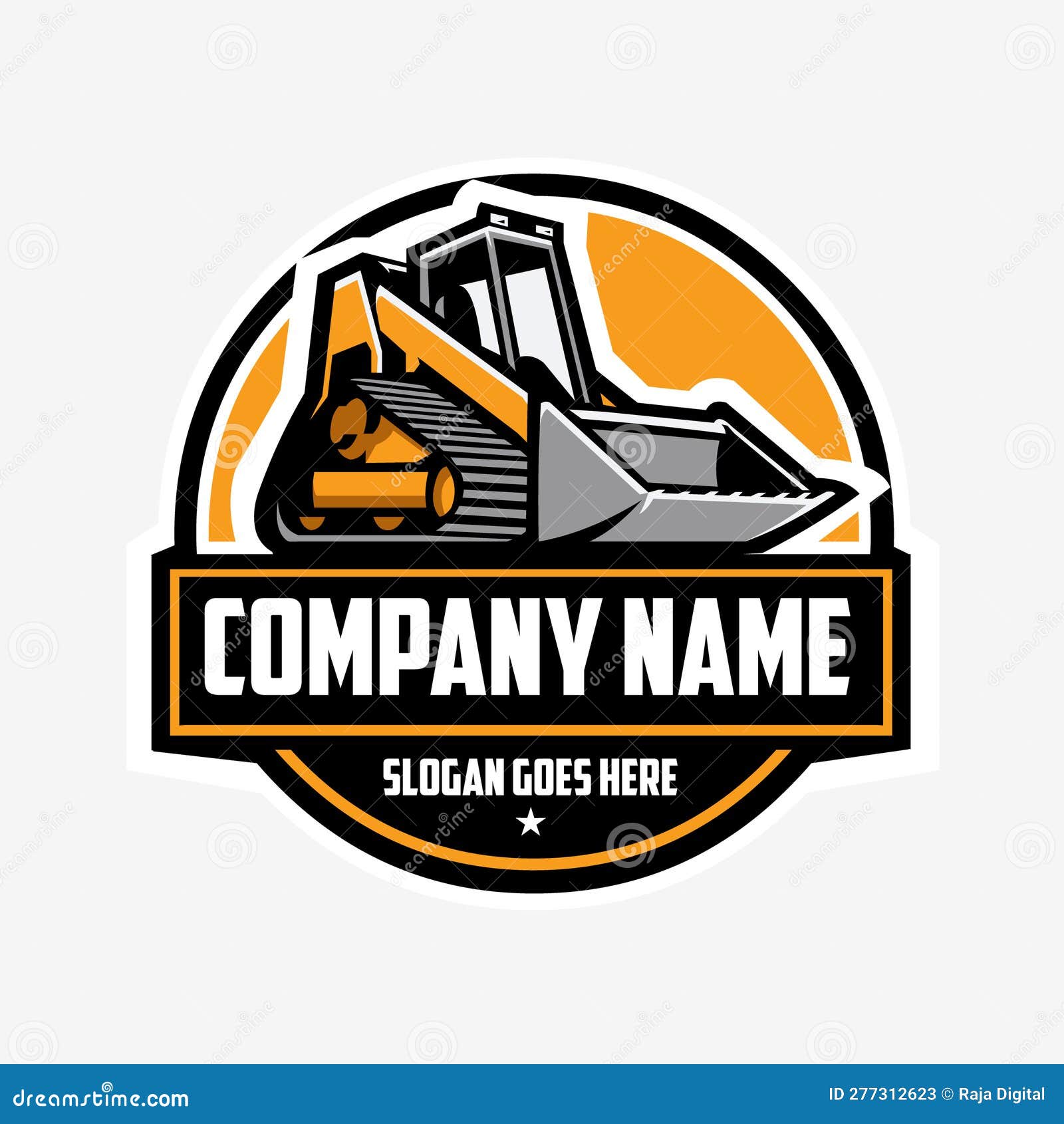 Skid Steer Loader Company Circle Emblem Logo Vector Design Stock Vector ...