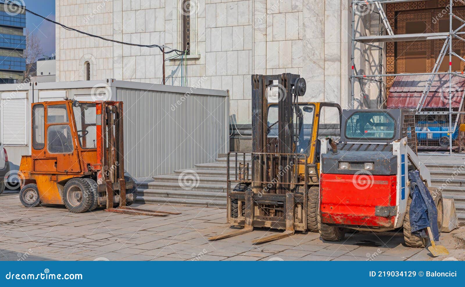 Construction Site Machines stock image. Image of machinery - 219034129