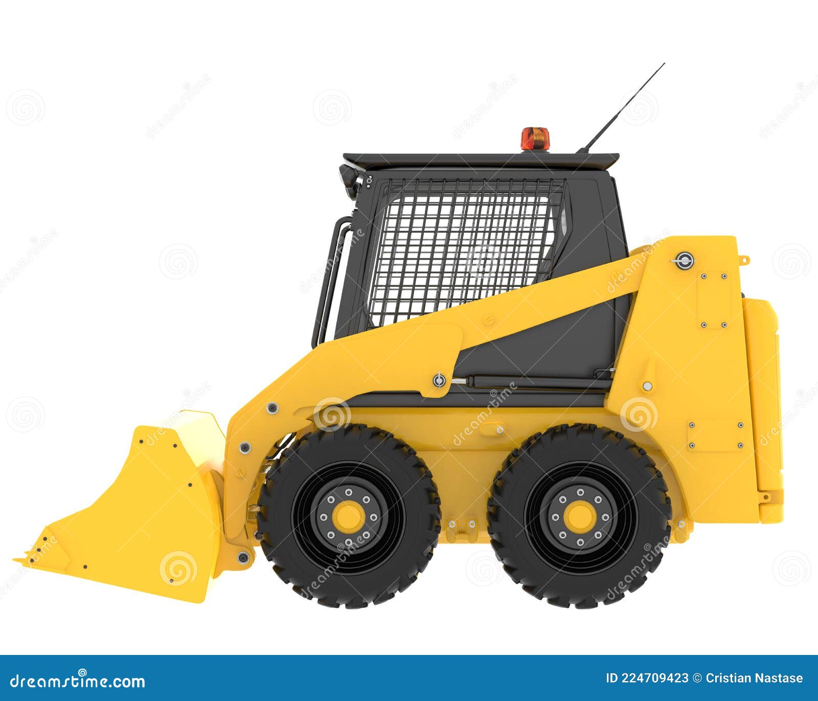 Skid Steer Loader Isolated on Background. 3d Rendering - Illustration ...