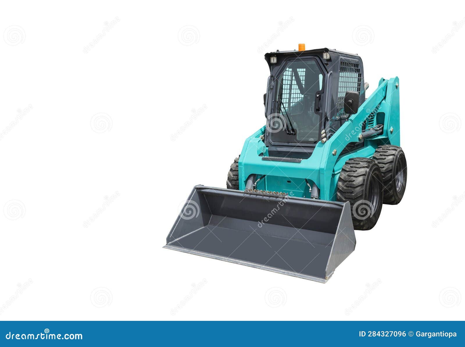 A Brand New Blue Colour Skid Steer Loader Isolated on a White ...