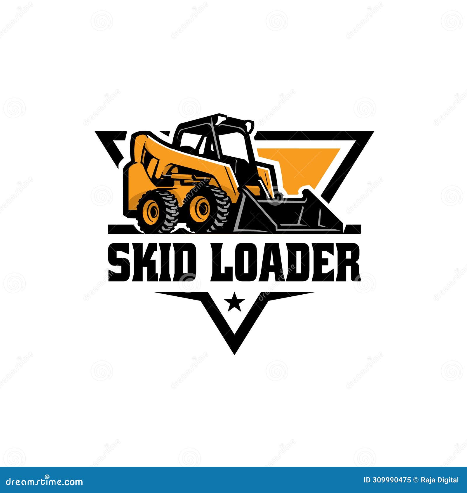 Skid Steer Loader Logo Vector Isolated in White Background Stock Vector ...