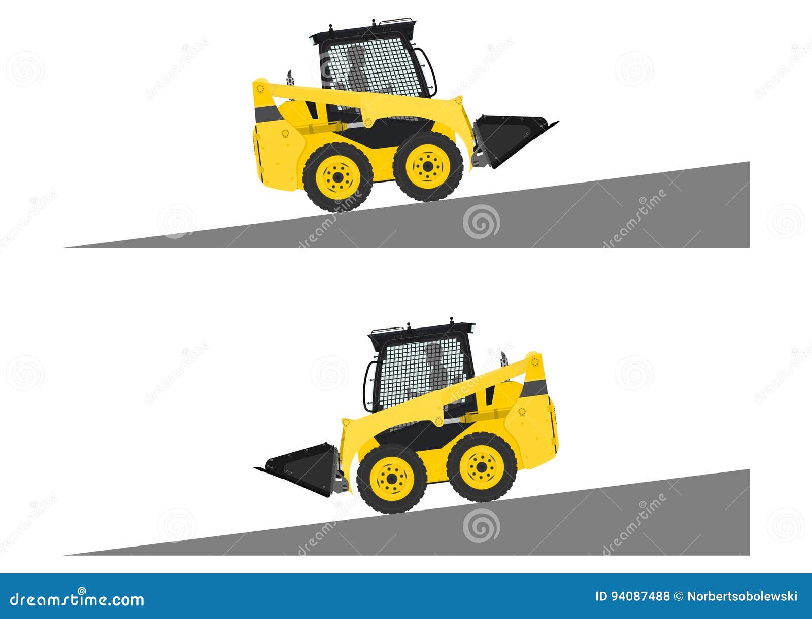 Skid steer loader safety stock vector. Illustration of lift - 94087488