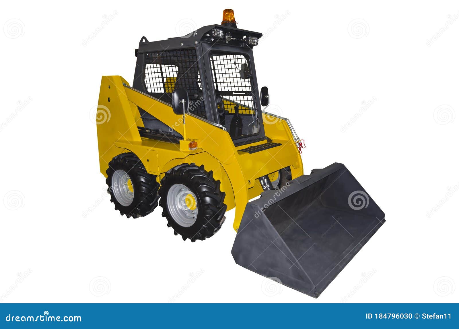 Skid Steer Loader, Side View Stock Photo - Image of bulldozer, mini ...