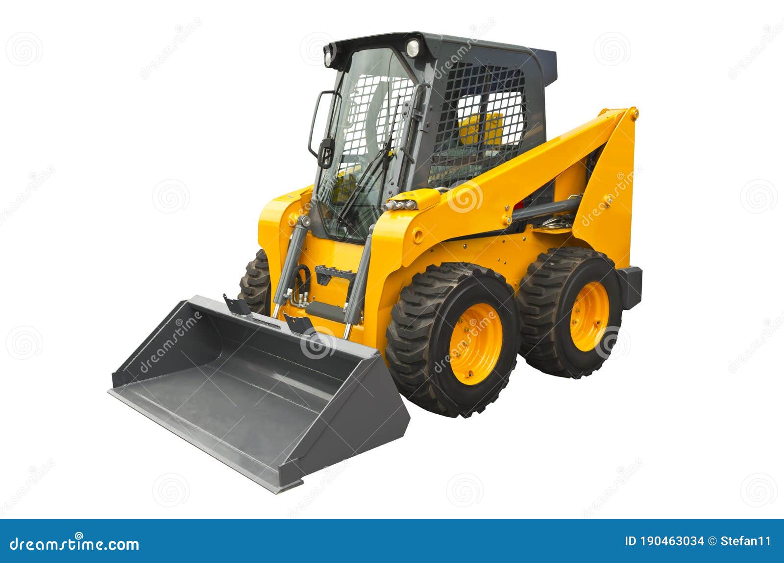 Skid Steer Loader, Side View Stock Photo - Image of cargo, load: 190463034