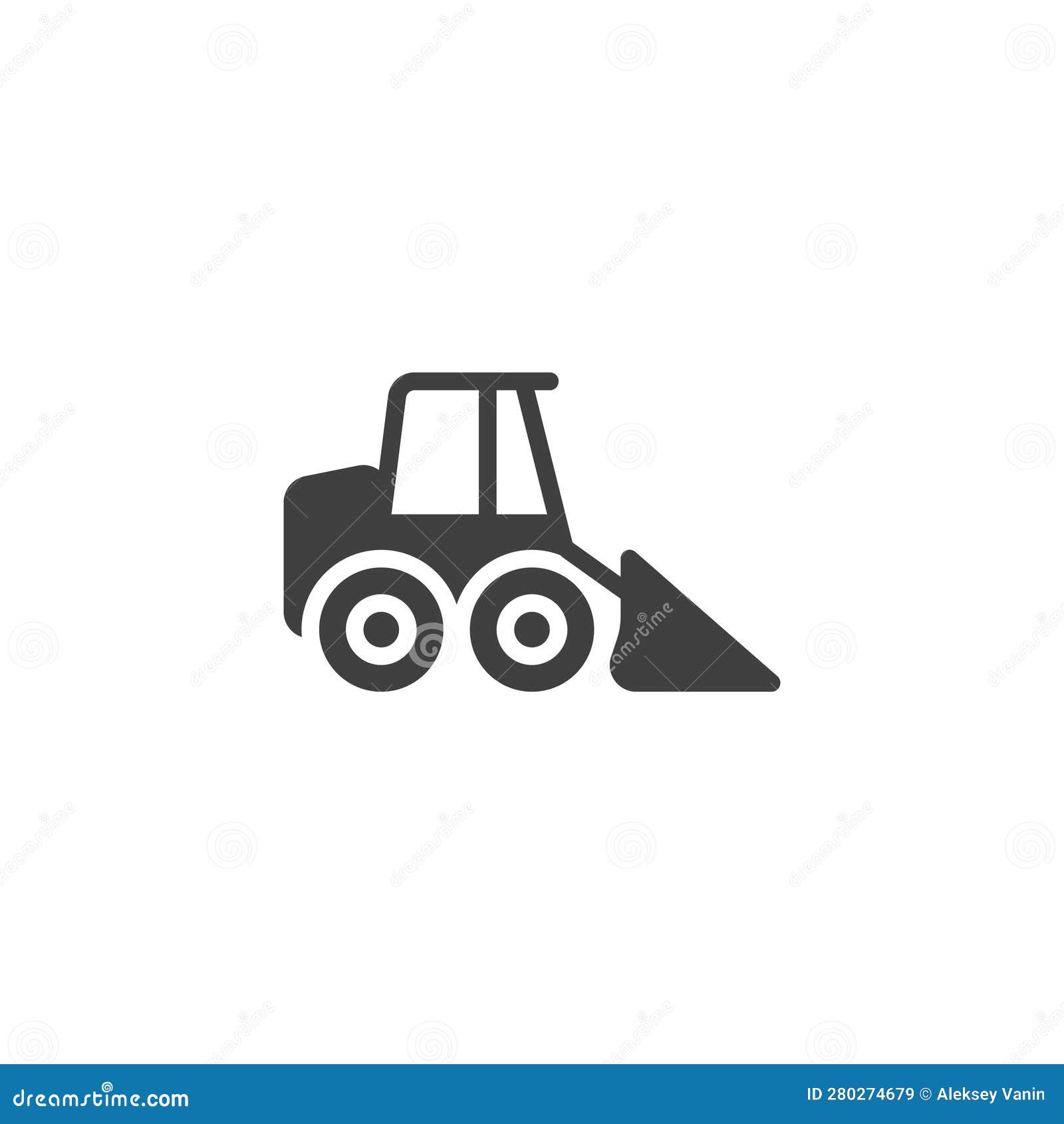 Skid-steer Loader Vector Icon Stock Vector - Illustration of mini, auto ...