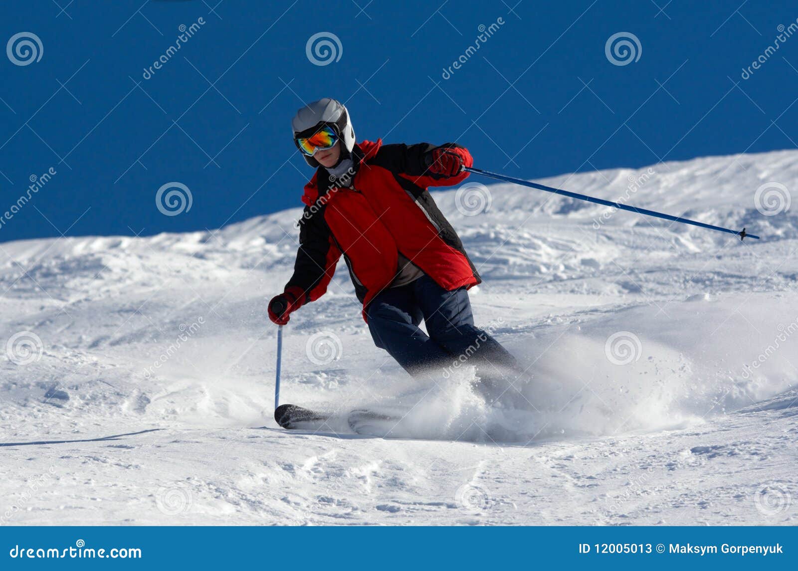 Skier stock image. Image of downhill, energy, skiing - 12005013