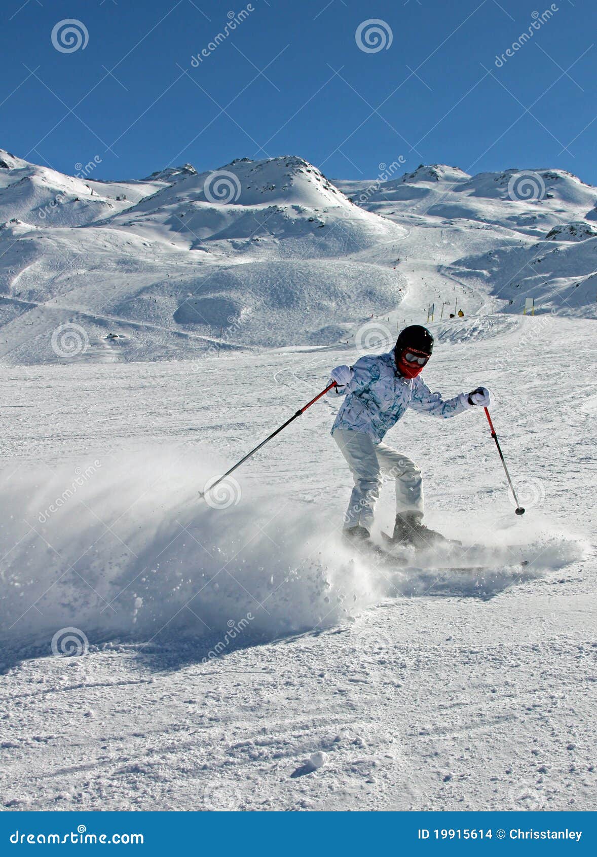 Skier stock photo. Image of deep, powder, sport, france - 19915614