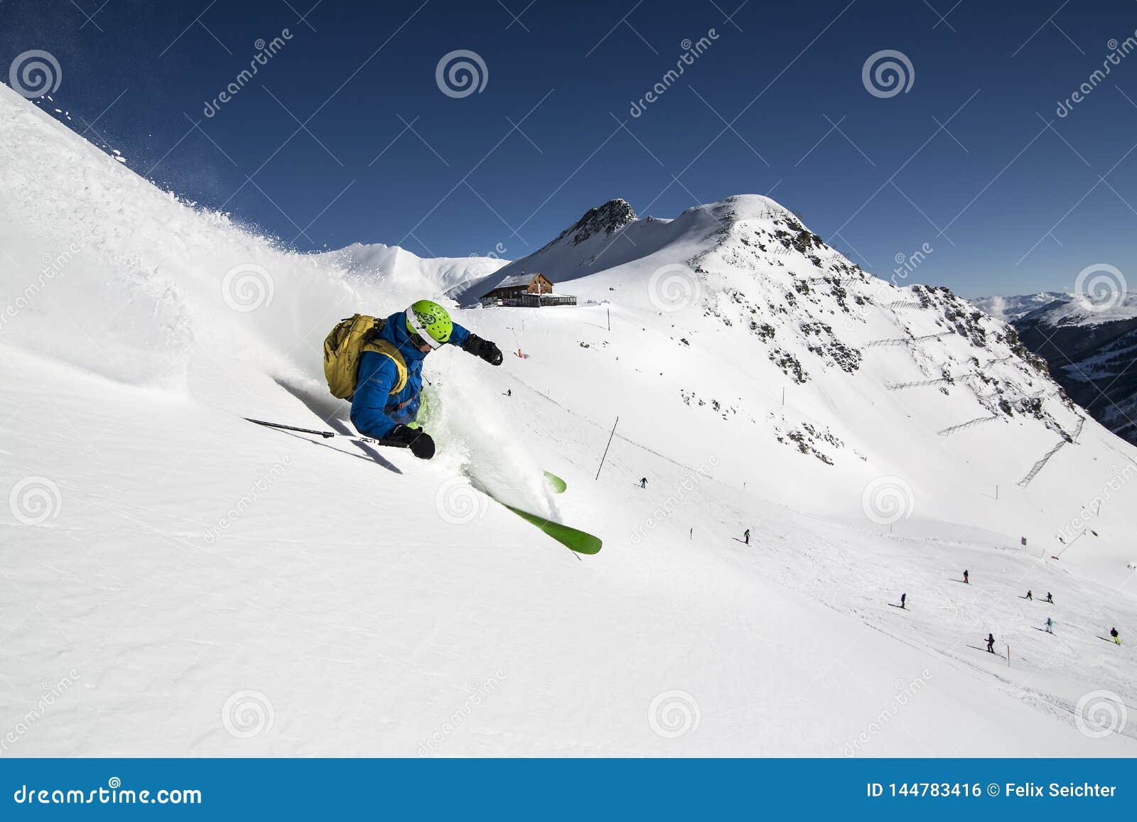 Skier in Deep Powder, Extreme Freeride - Austria. Editorial Photo ...
