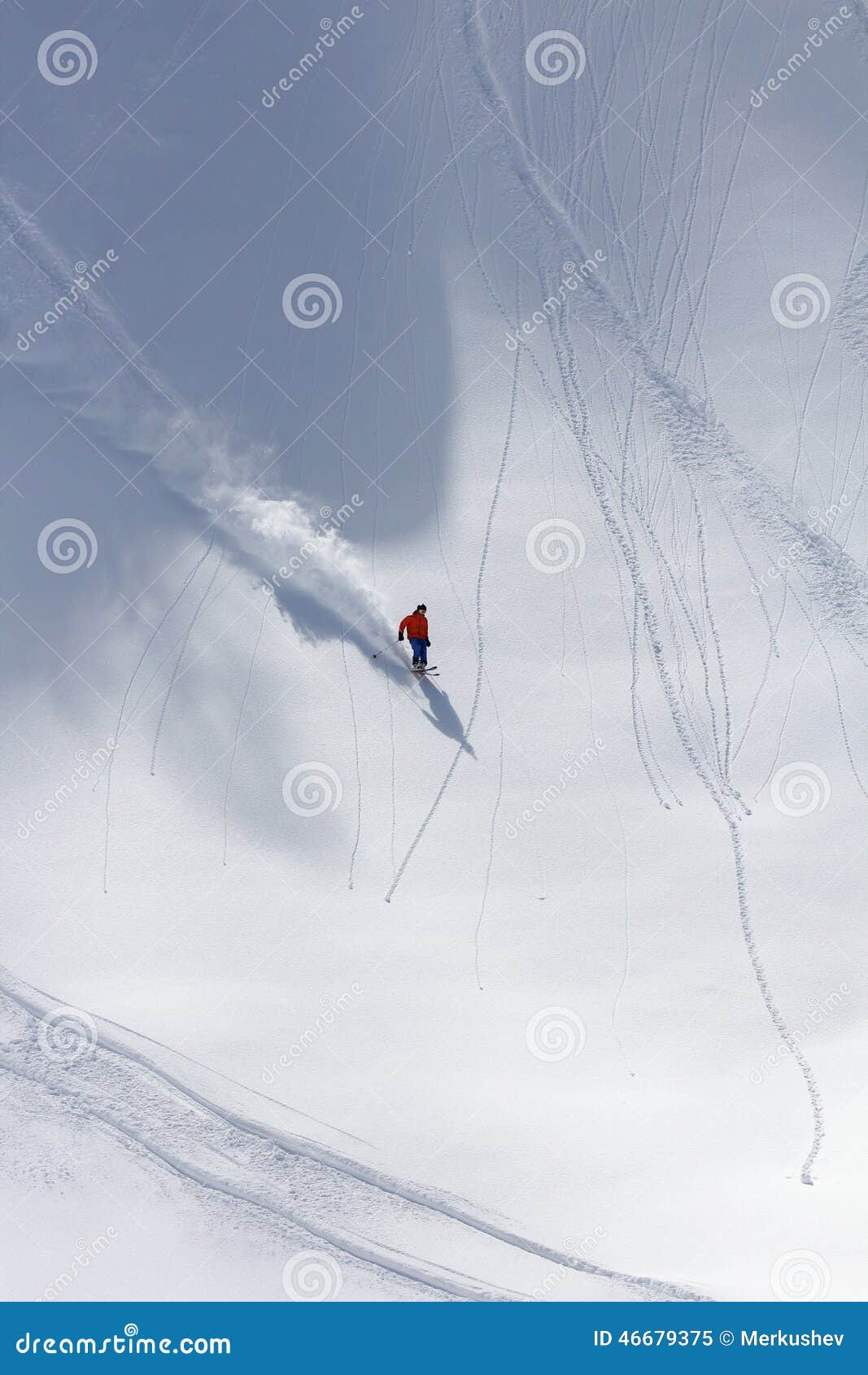 Skier In Deep Powder, Extreme Freeride Royalty-Free Stock Photography ...