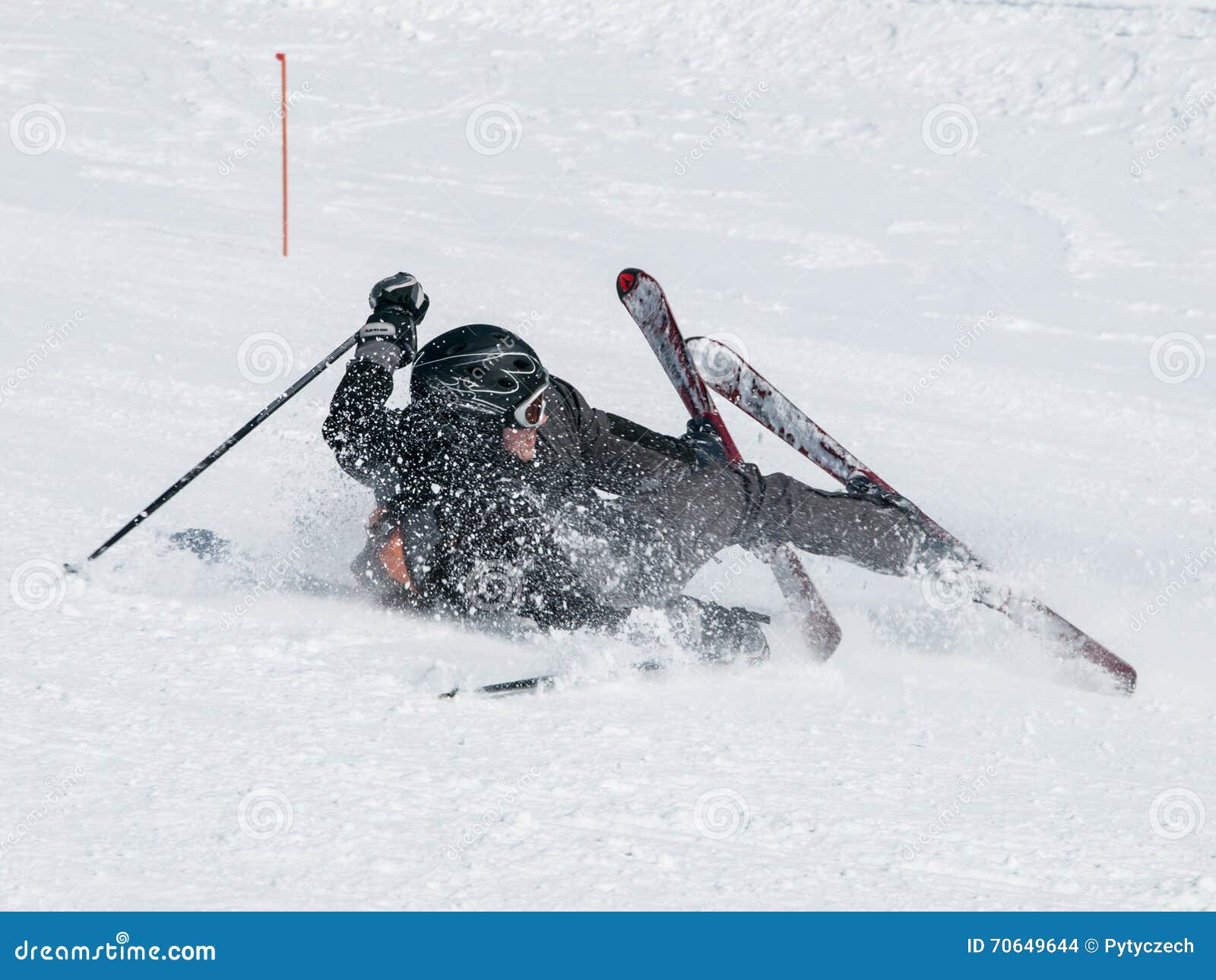 Skier Fall on the Ski Slope. Editorial Stock Image - Image of resort ...