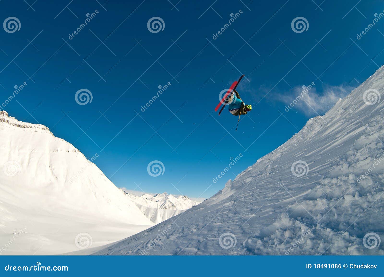 Skier flying in the air stock photo. Image of lifestyle - 18491086