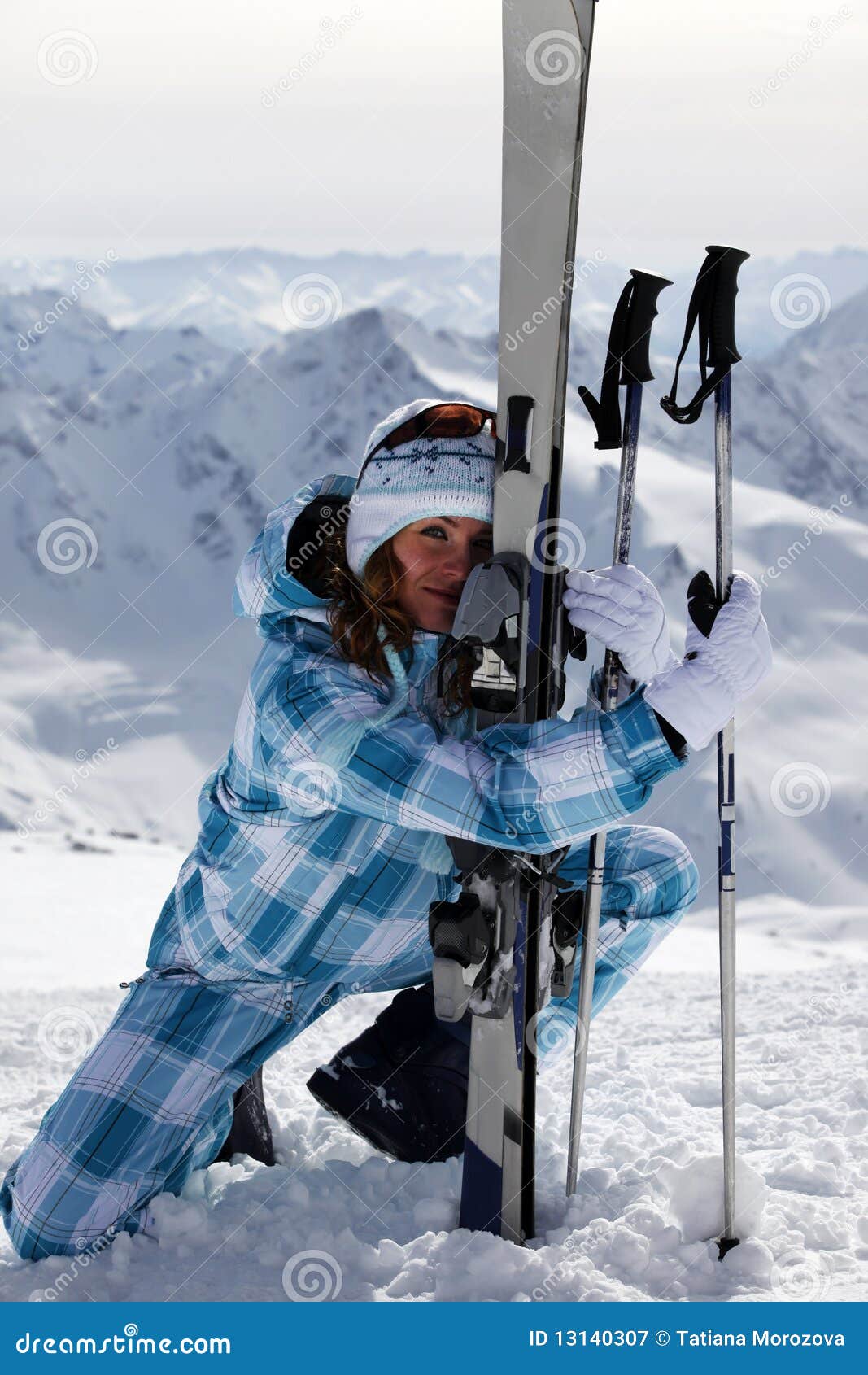 Skier girl stock image. Image of nature, mountain, travel - 13140307