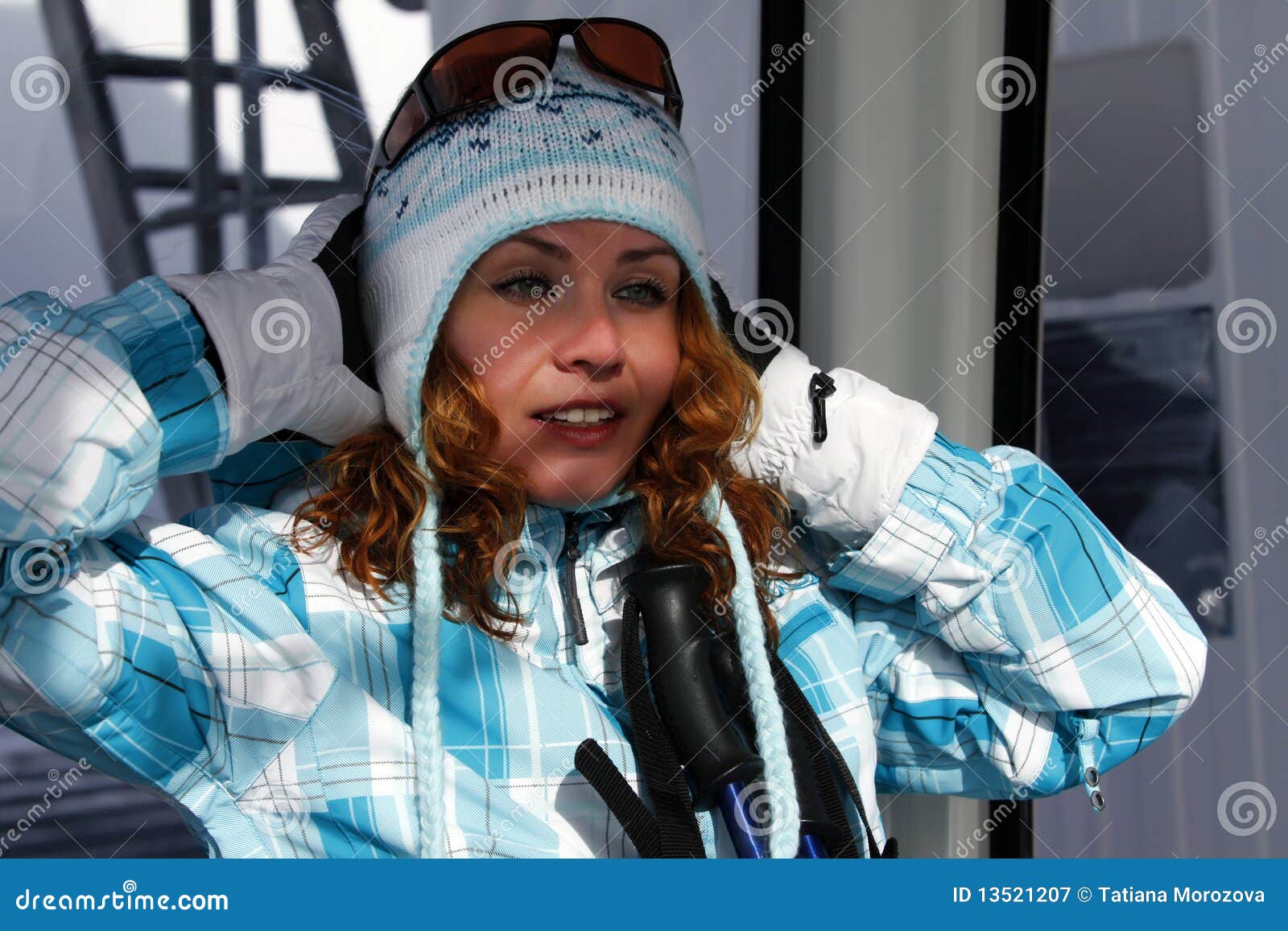 Skier girl stock image. Image of snow, adult, caucasian - 13521207