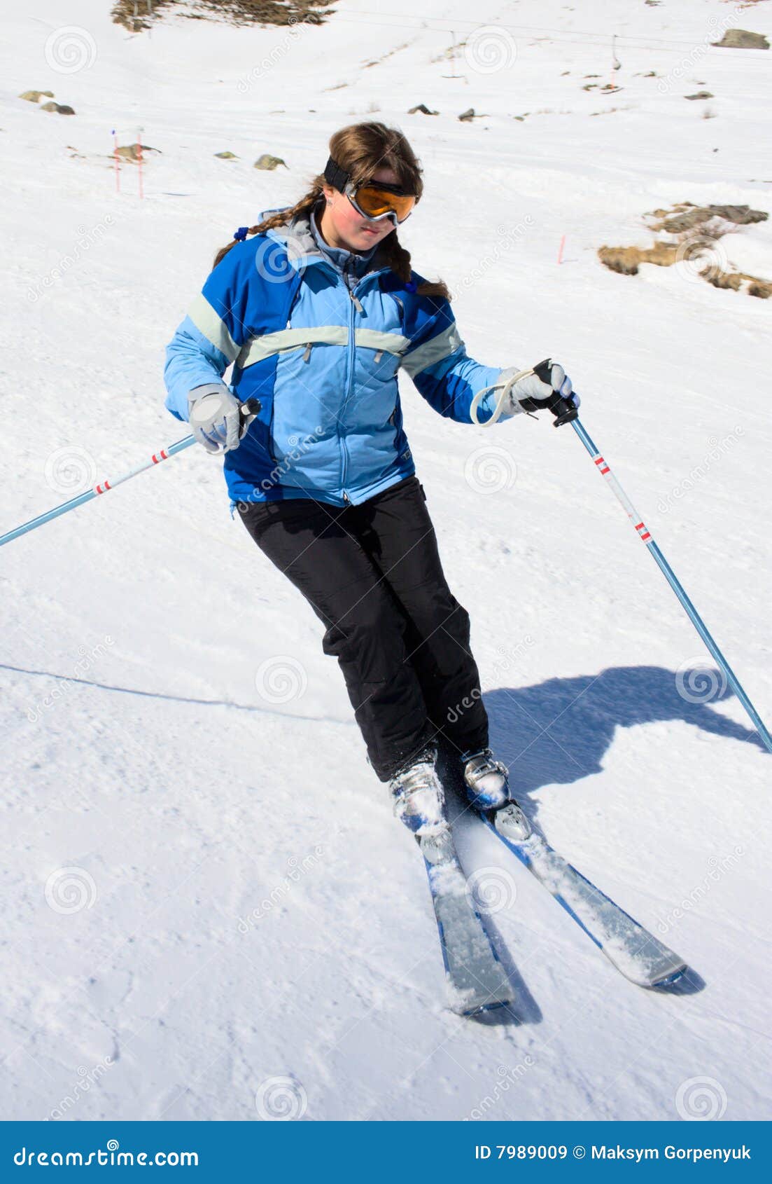 Skier girl stock image. Image of vacation, sport, outdoor - 7989009