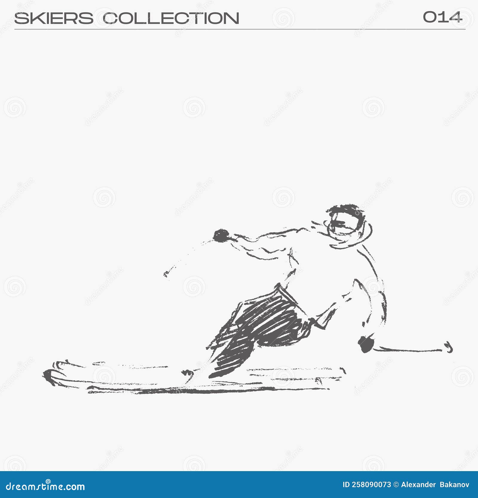 Skier Going Down the Mountain, Vector Illustration Stock Vector ...