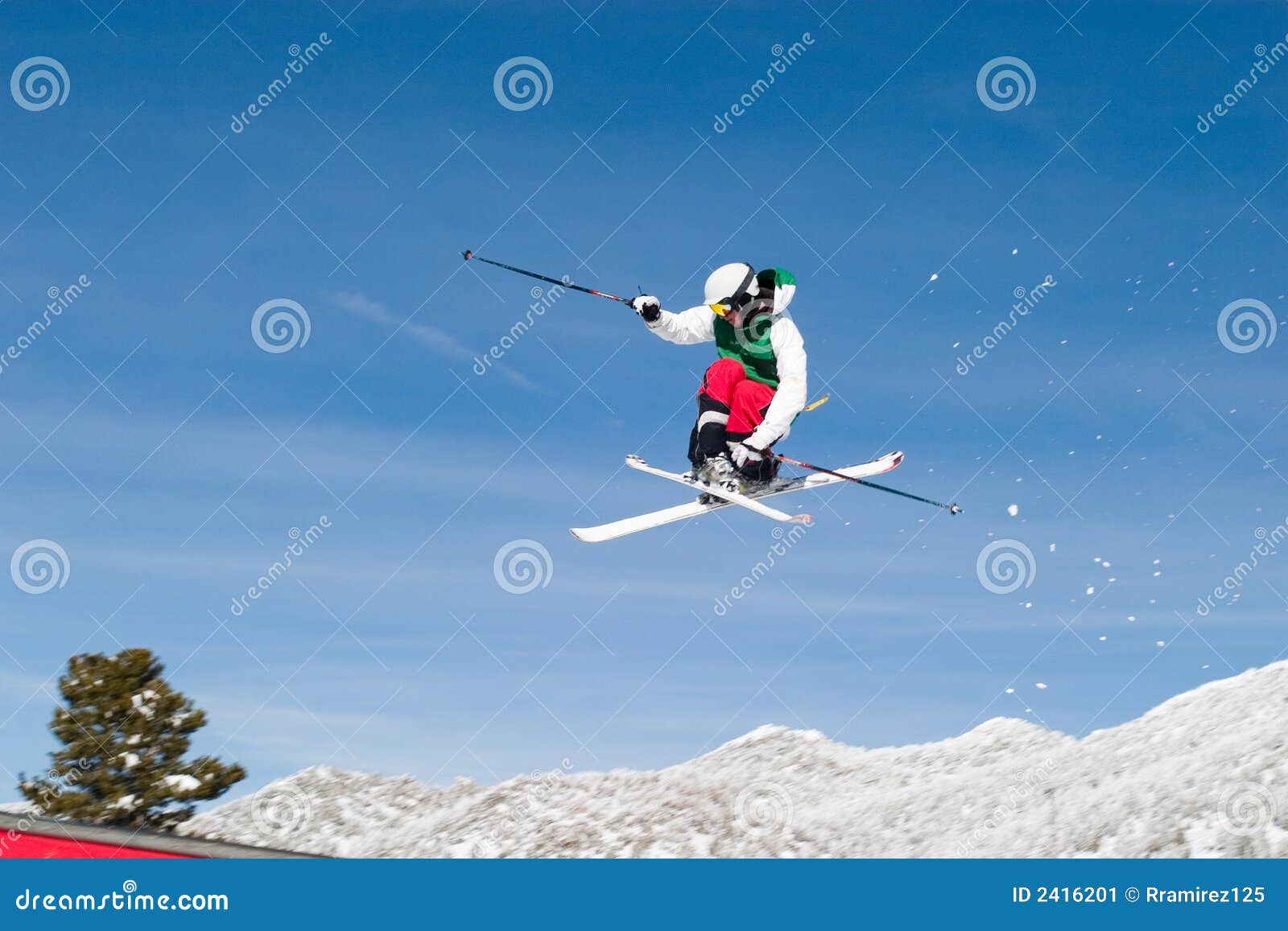 Skier High in the Air stock image. Image of olympic, alpine - 2416201
