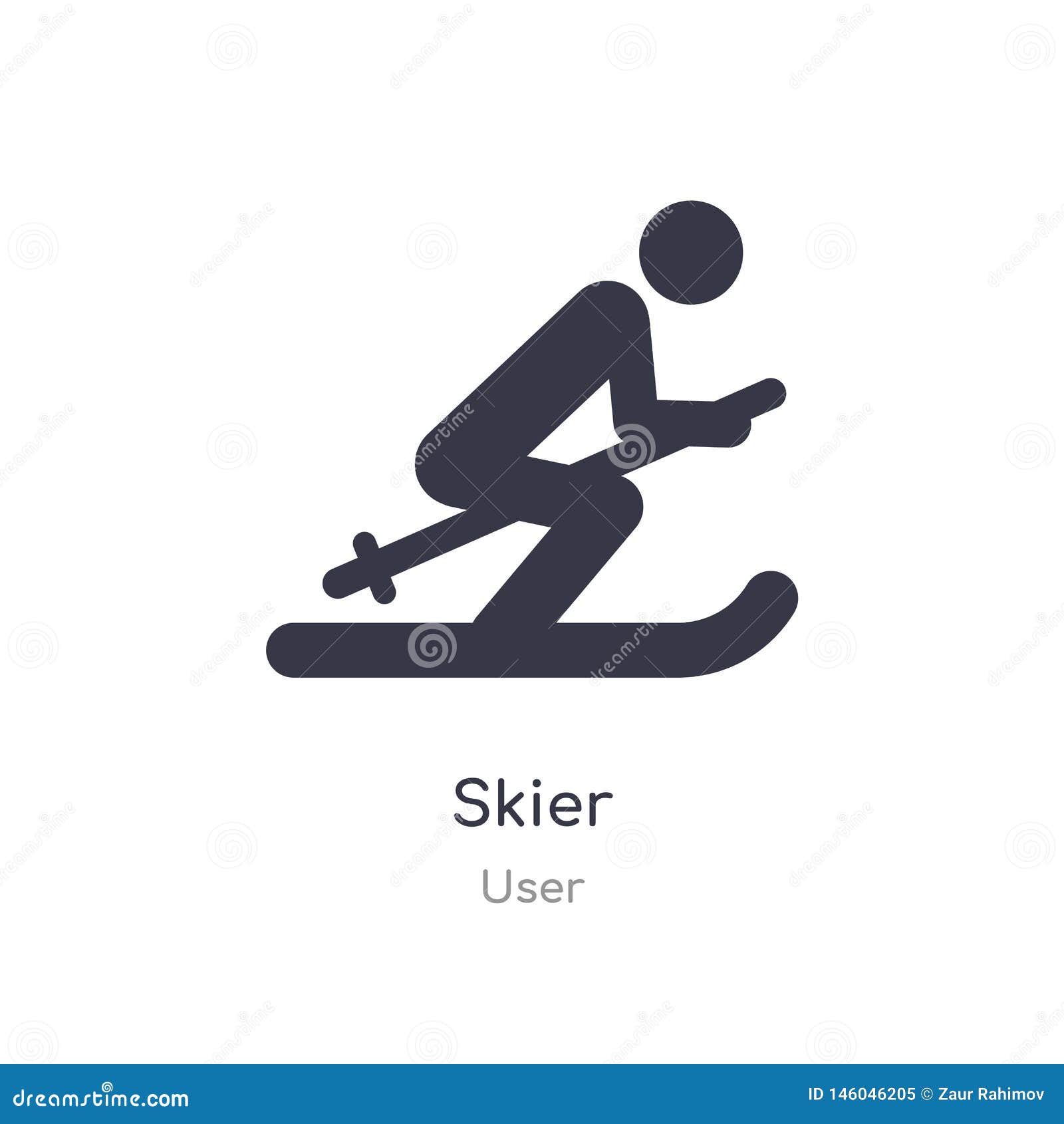 Skier Icon. Isolated Skier Icon Vector Illustration from User ...