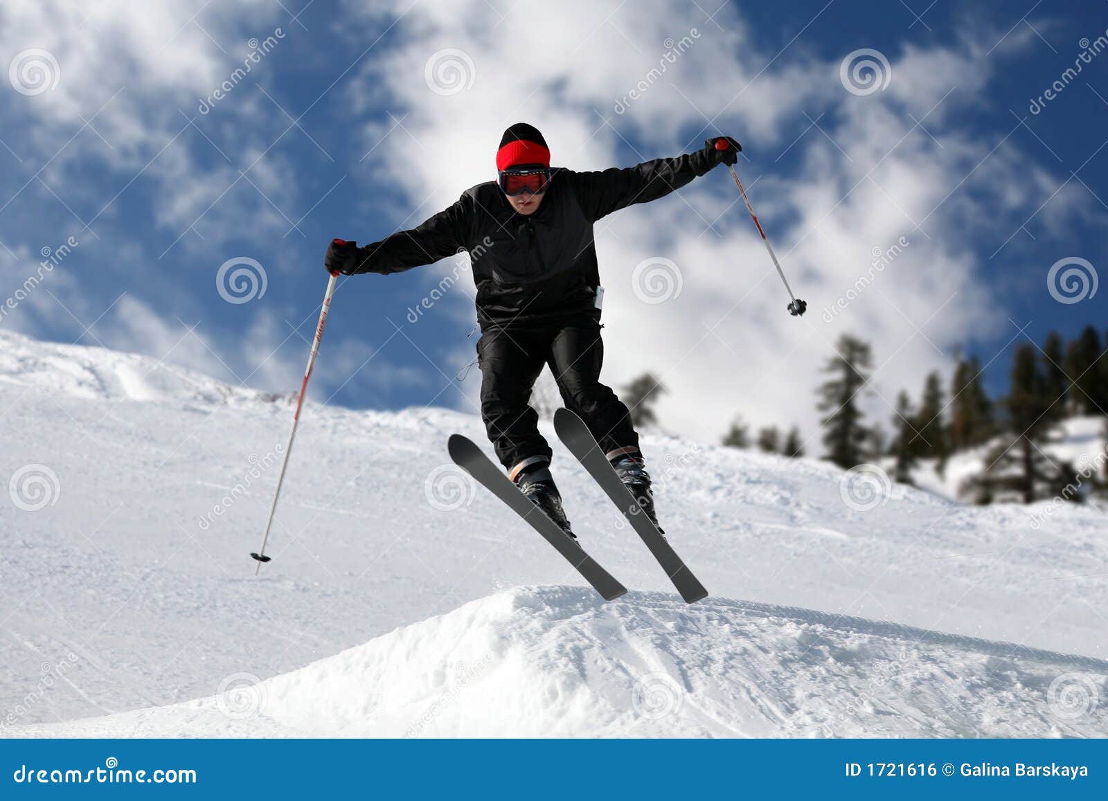 Skier jumping stock photo. Image of travel, jump, snow - 1721616