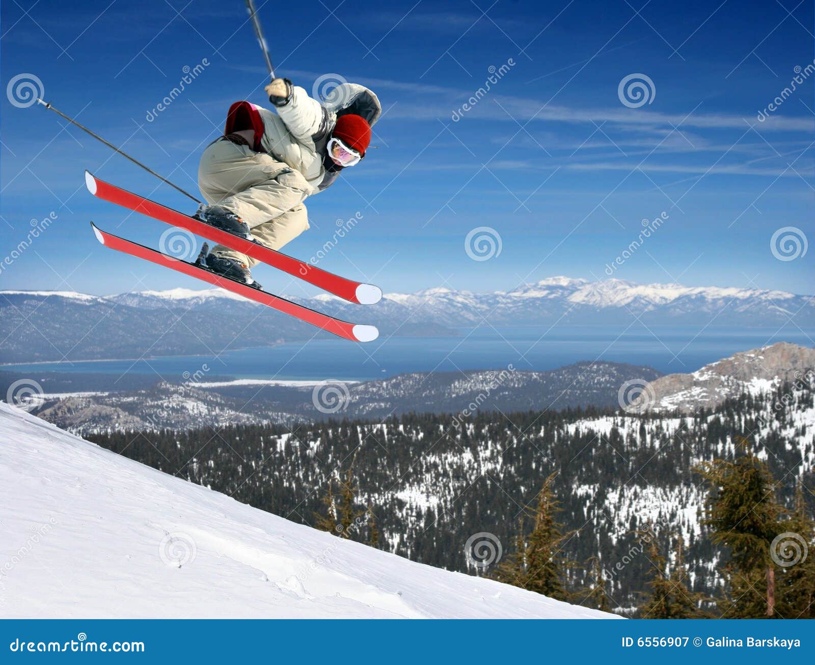 Skier jumping stock image. Image of resort, seasonal, skier - 6556907