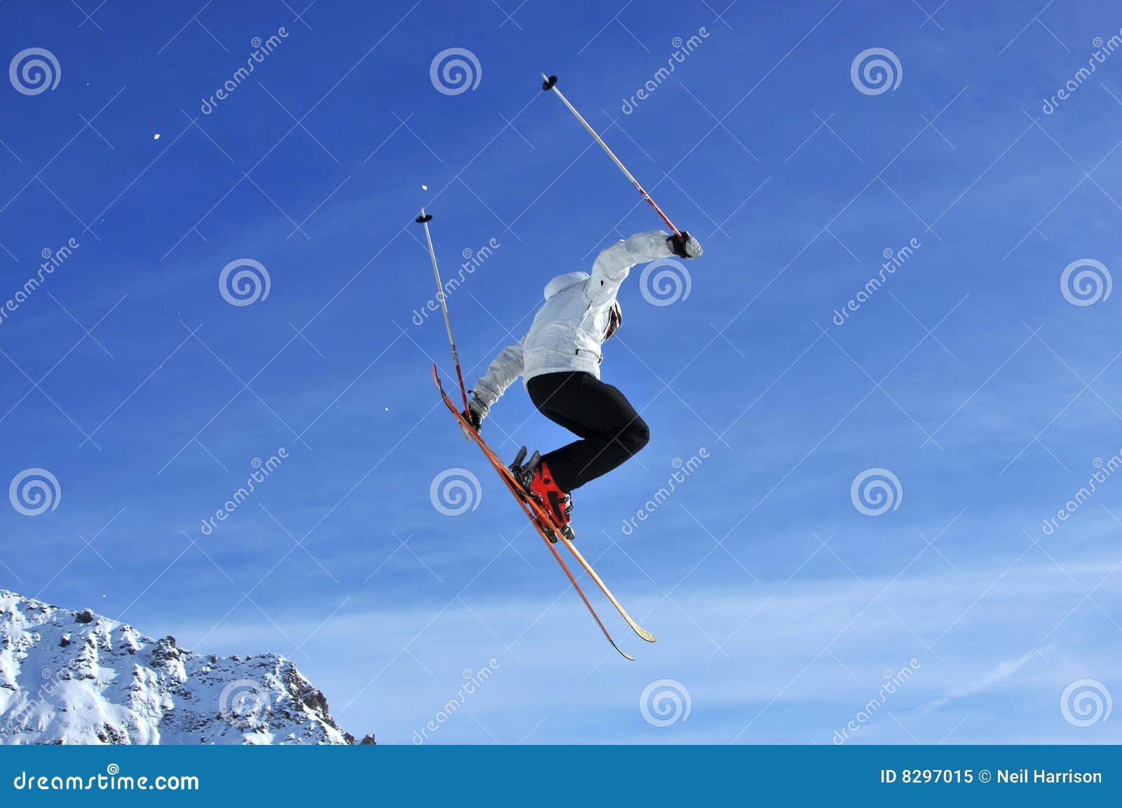Skier jumping stock image. Image of jacket, foolish, fright - 8297015