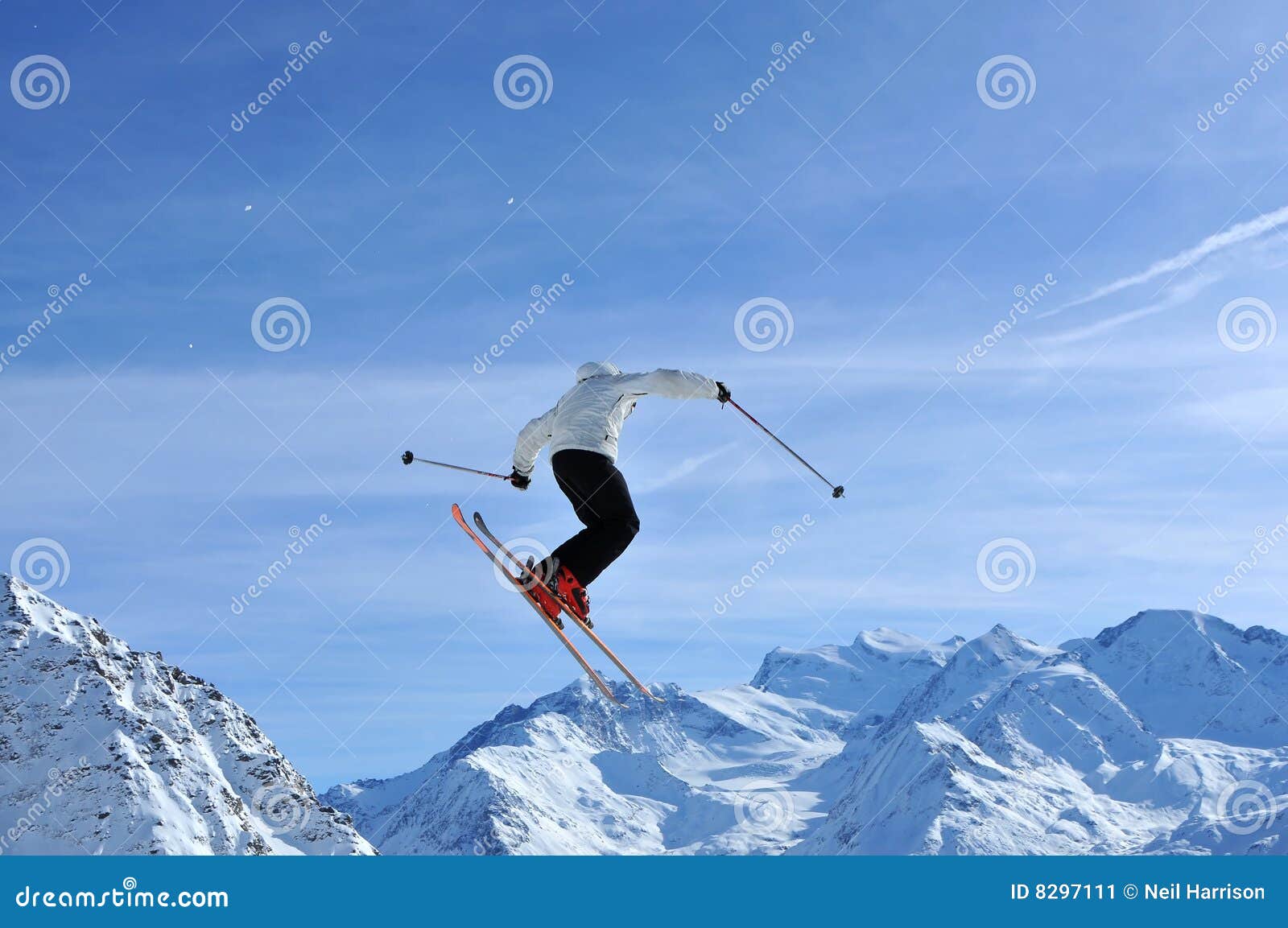 Skier jumping stock image. Image of danger, alps, compete - 8297111
