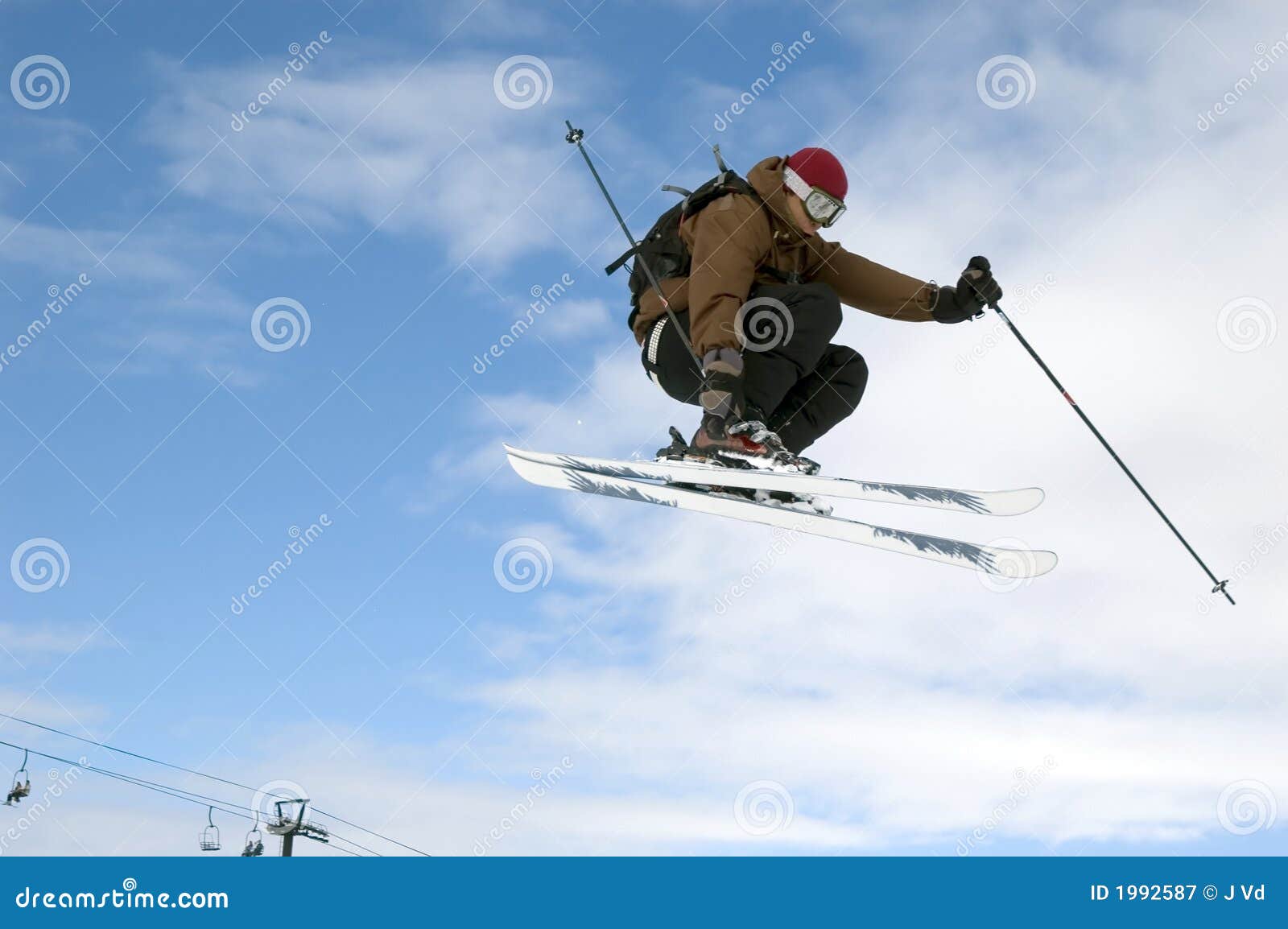 Skier Jumping High in the Air Stock Image - Image of slope, board: 1992587