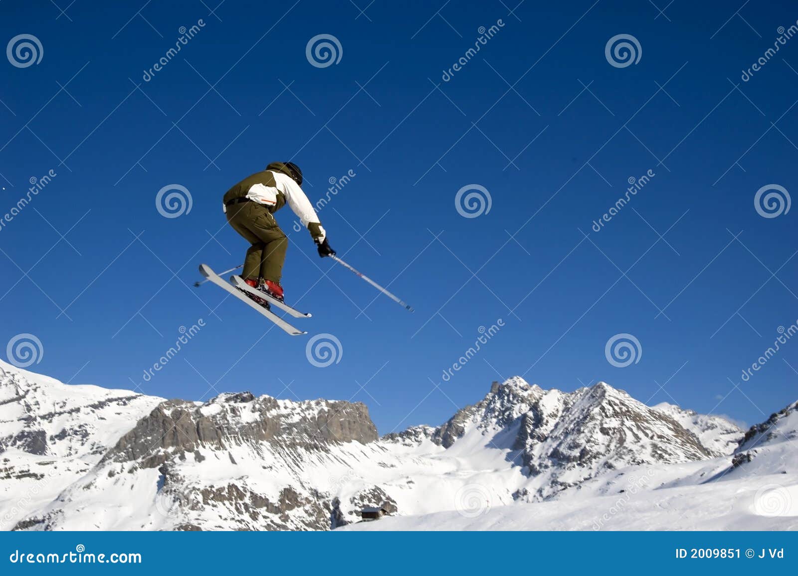 Skier Jumping High in the Air Stock Image - Image of france, snow: 2009851