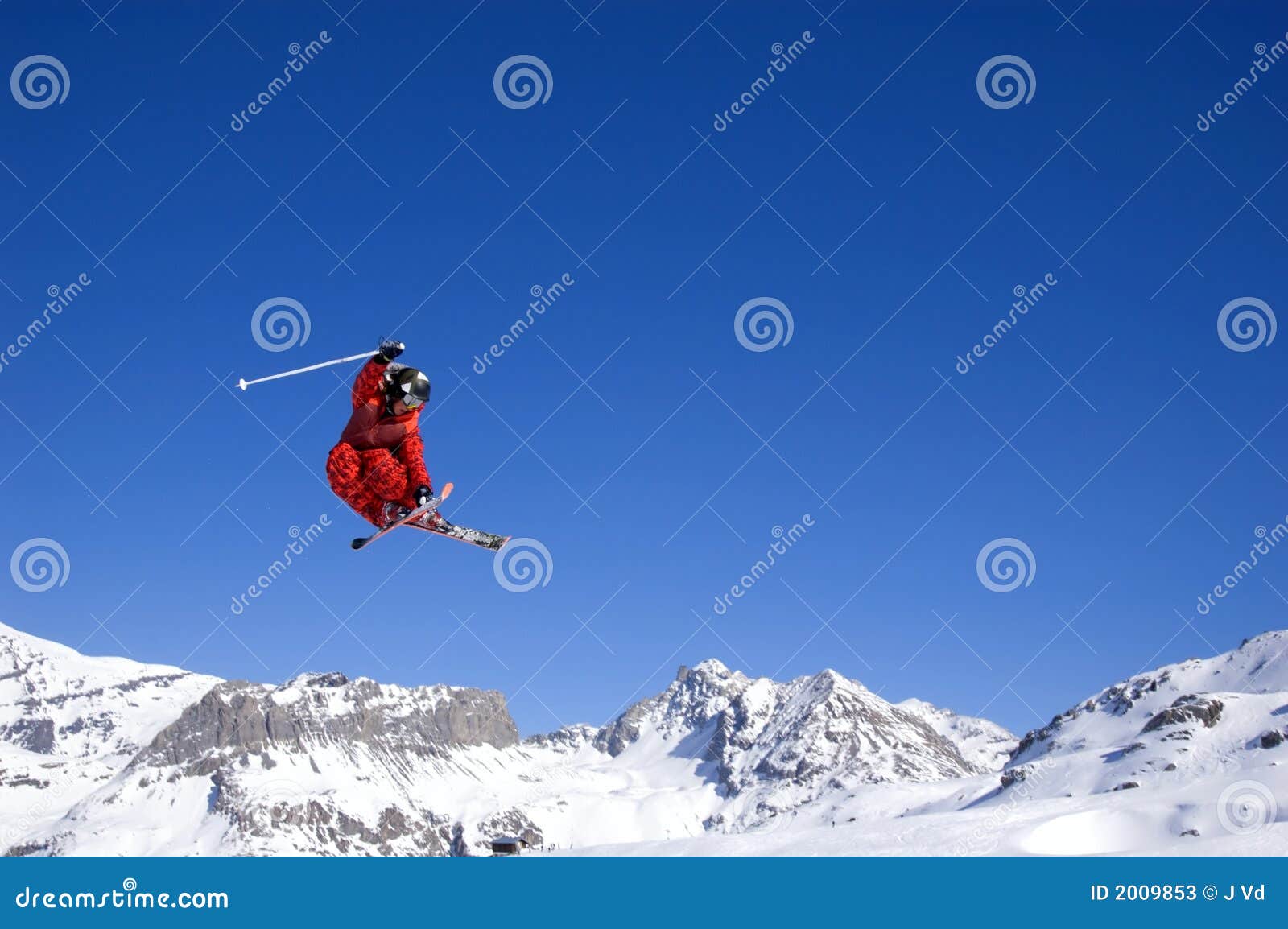 Skier Jumping High in the Air Stock Image - Image of board, jacket: 2009853