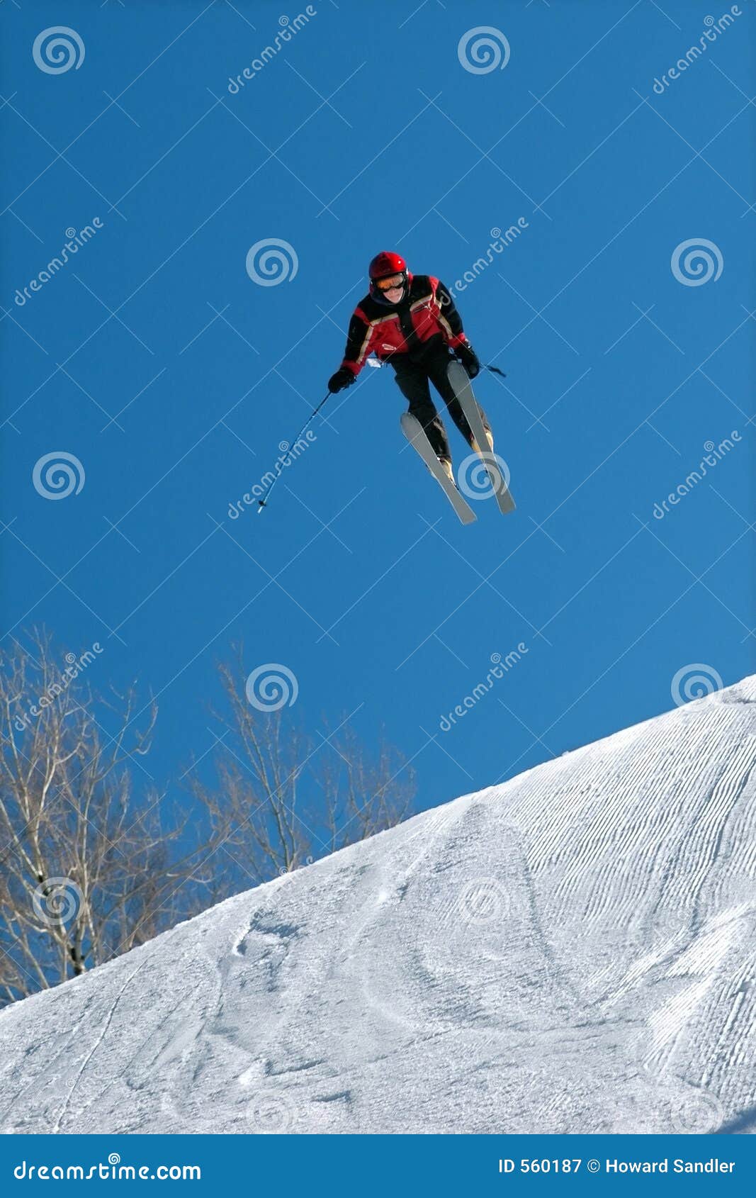 Skier Jumps High stock image. Image of high, sports, compete - 560187