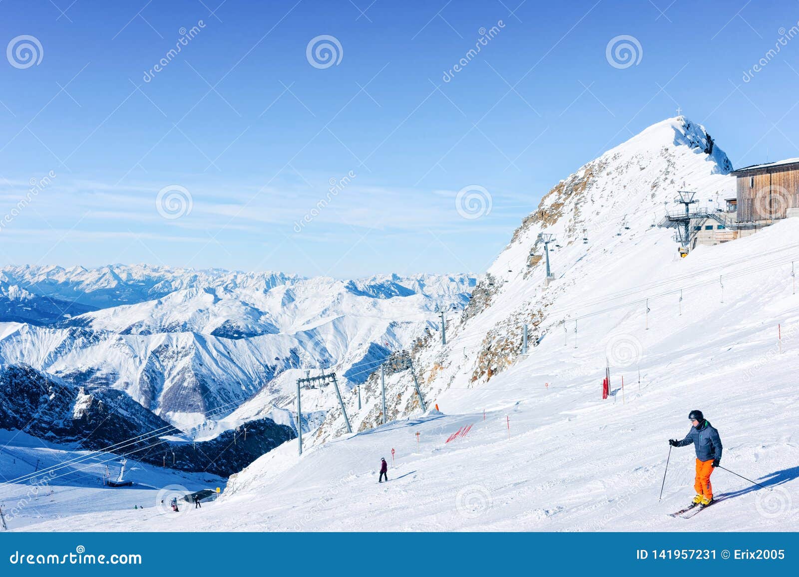 Skier Man in Hintertux Glacier Ski Resort in Zillertal Austria ... Skier Man in Hintertux Glacier Ski Resort in Zillertal Austria ...
