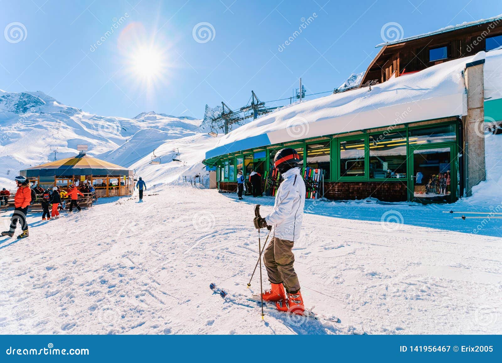 Skier Man at Hintertux Glacier Ski Resort in Zillertal Austria ... Skier Man at Hintertux Glacier Ski Resort in Zillertal Austria ...